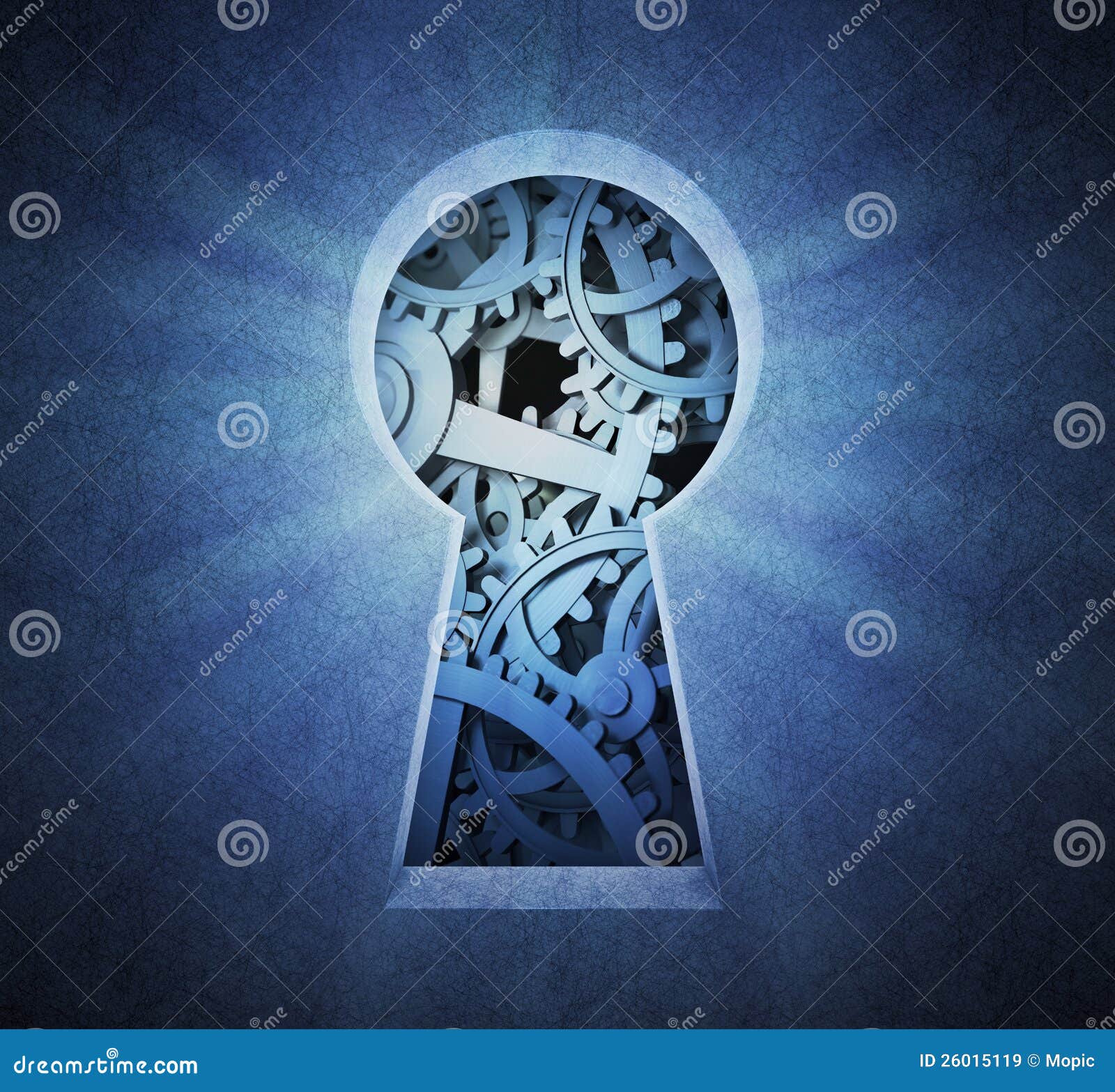 Cog Wheels Seen through a Keyhole Stock Image - Image of mechanical ...