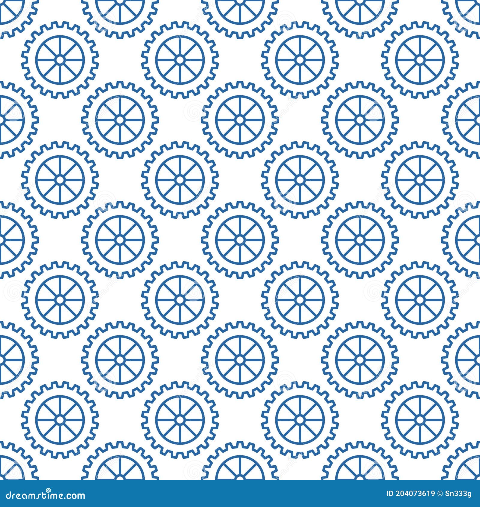 Cog Wheels Vector Geometric Seamless Pattern Stock Vector ...