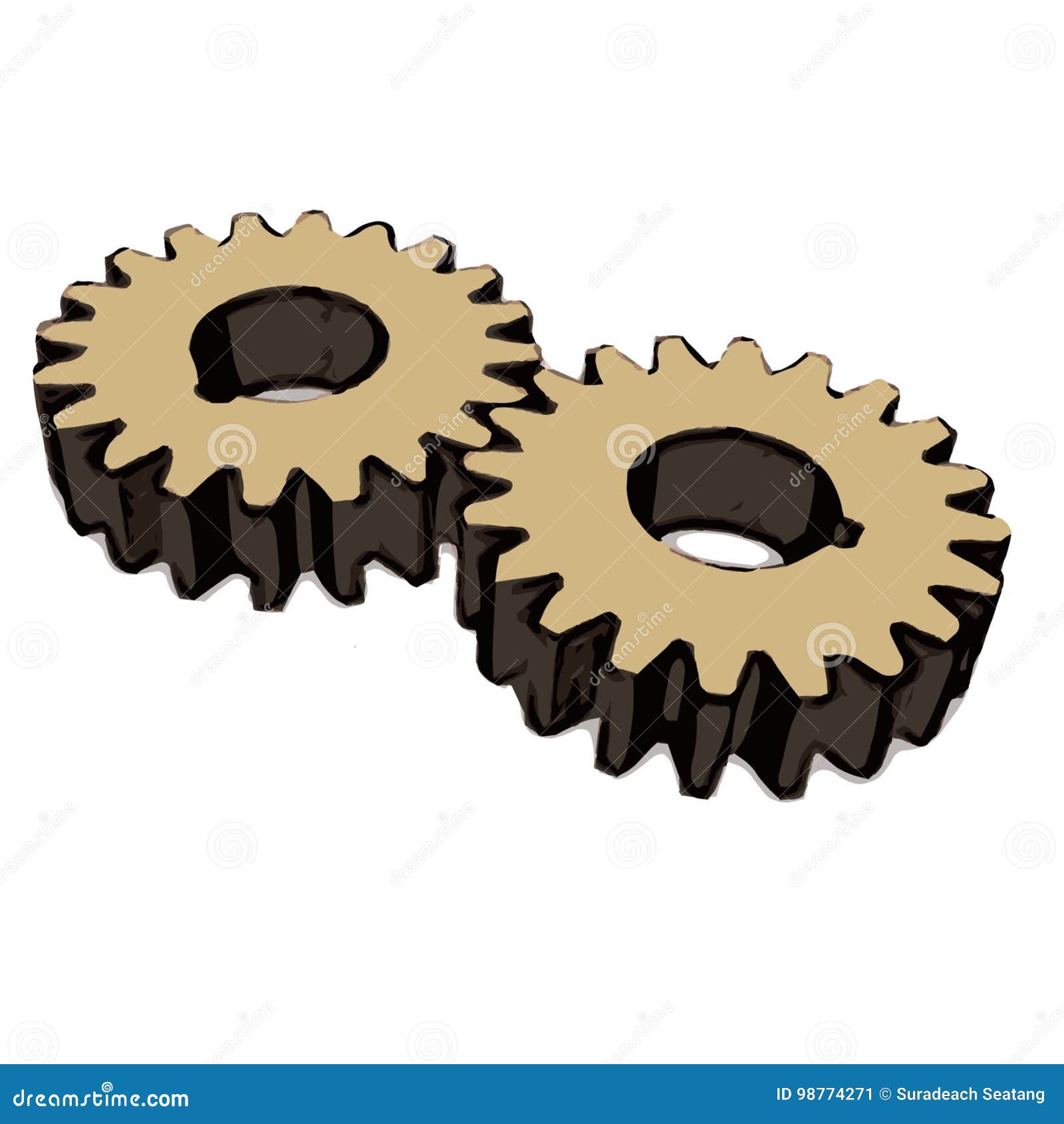 Cog on white background stock illustration. Illustration of industry ...