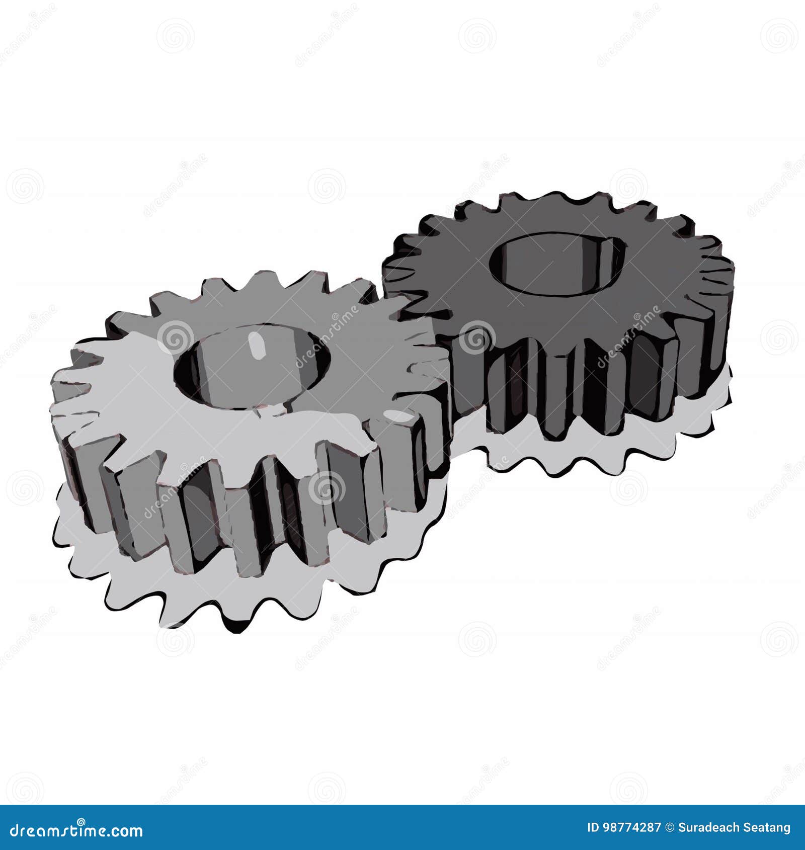 Cog on white background stock illustration. Illustration of power ...