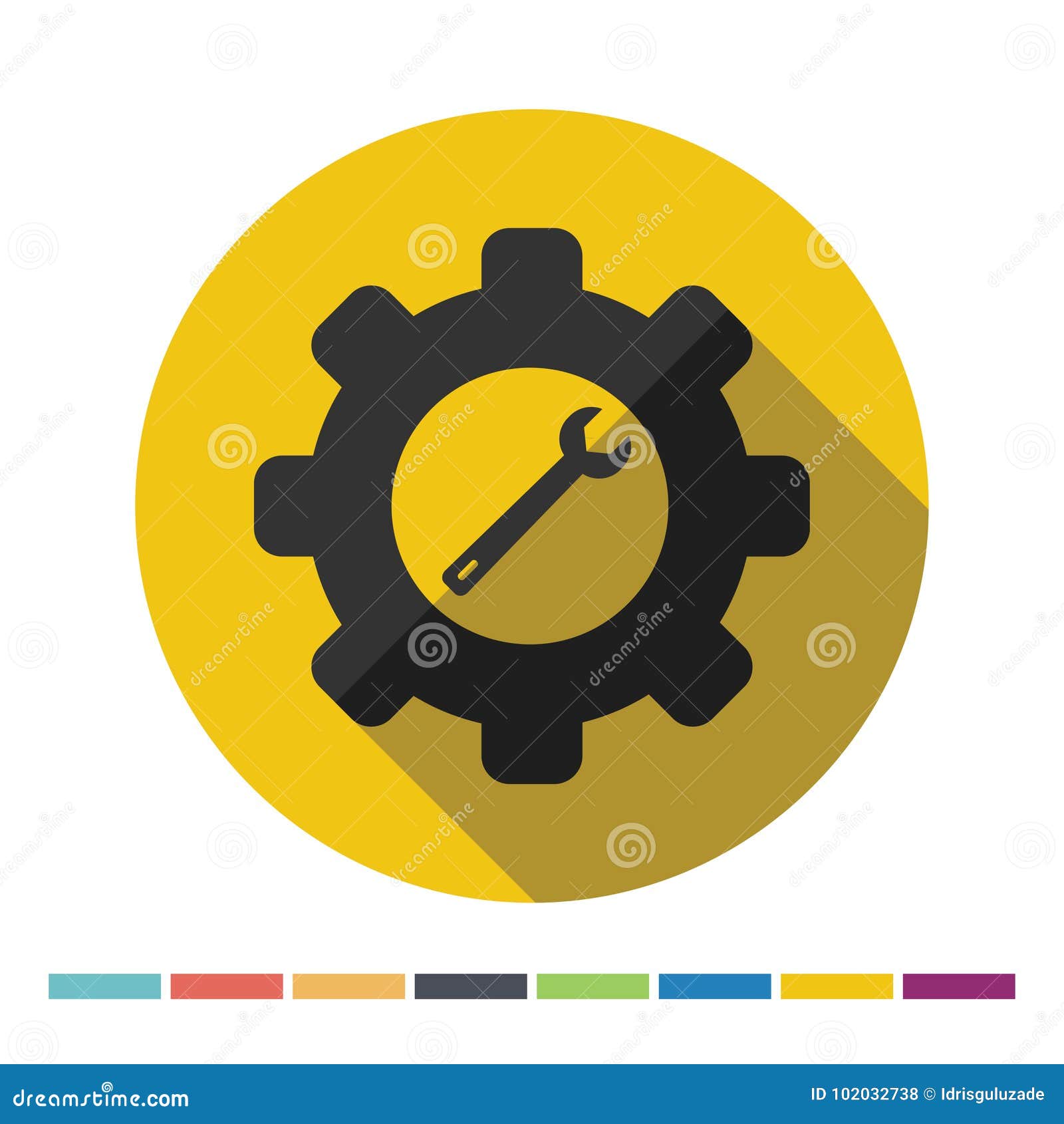Cog and wrench icon stock vector. Illustration of preferences - 102032738