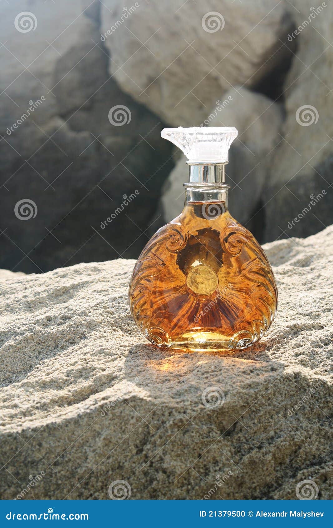 Cognac. stock photo. Image of liquid, transparent, beach - 21379500