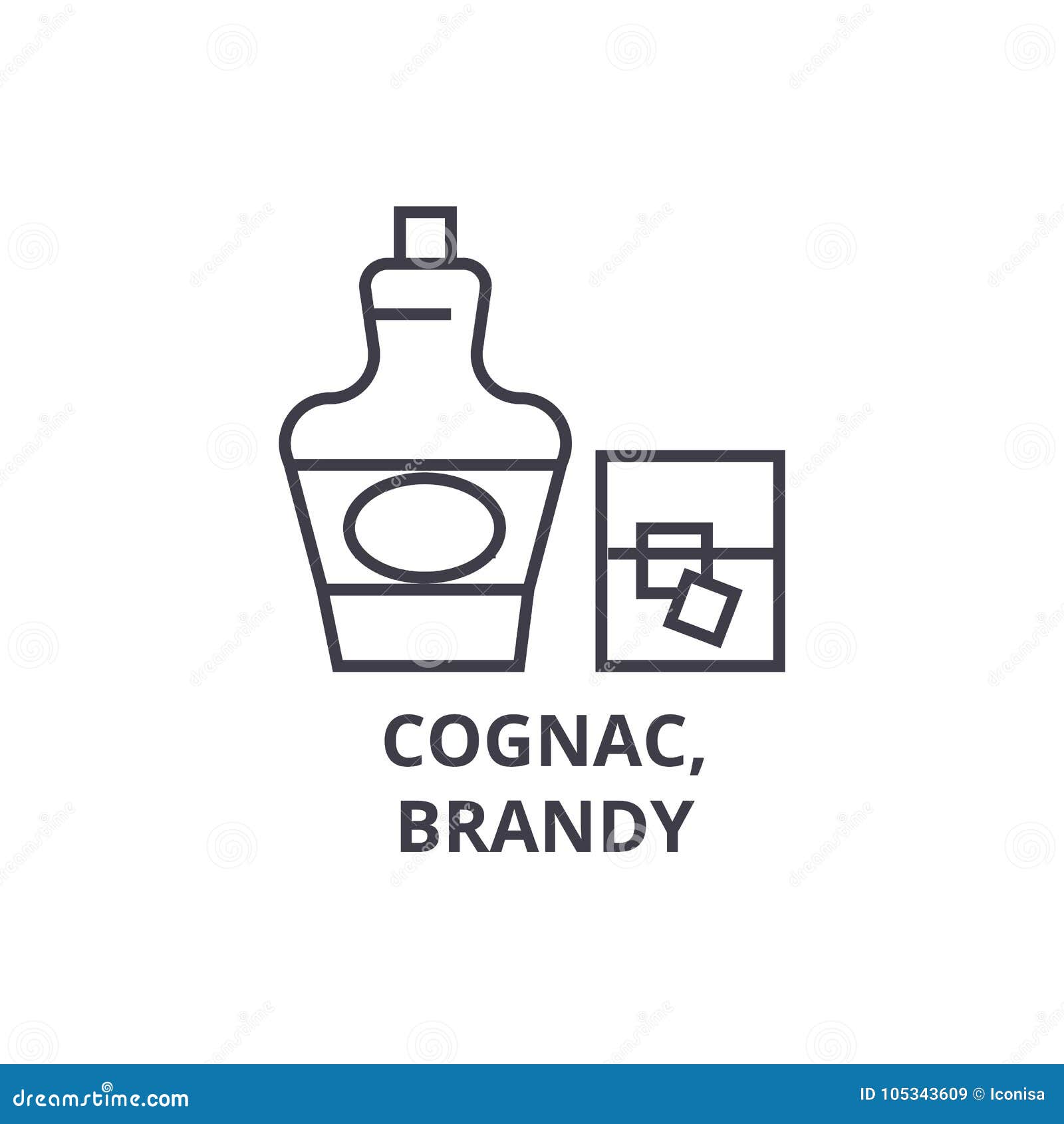 Cognac, Brandy Line Icon, Outline Sign, Linear Symbol, Vector, Flat ...