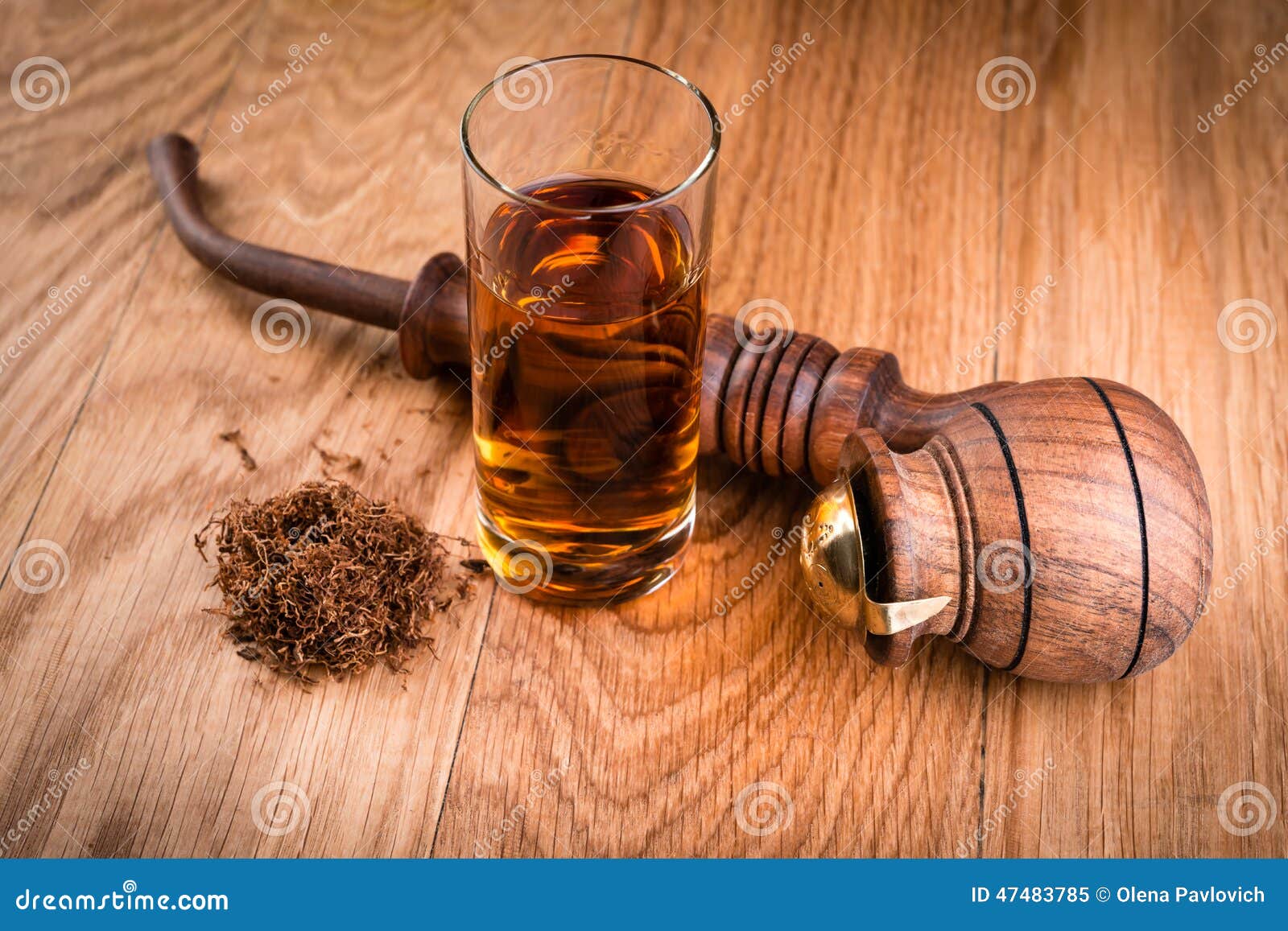 Cognac or Brandy and Smoking Pipe Stock Image - Image of whiskey, wood ...