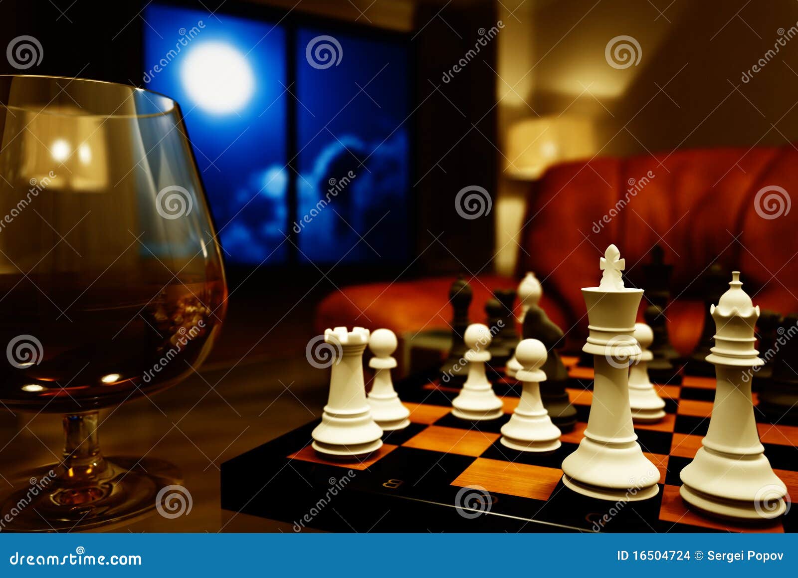 Cognac and chess stock photo. Image of chess, dark, elegance - 16504724