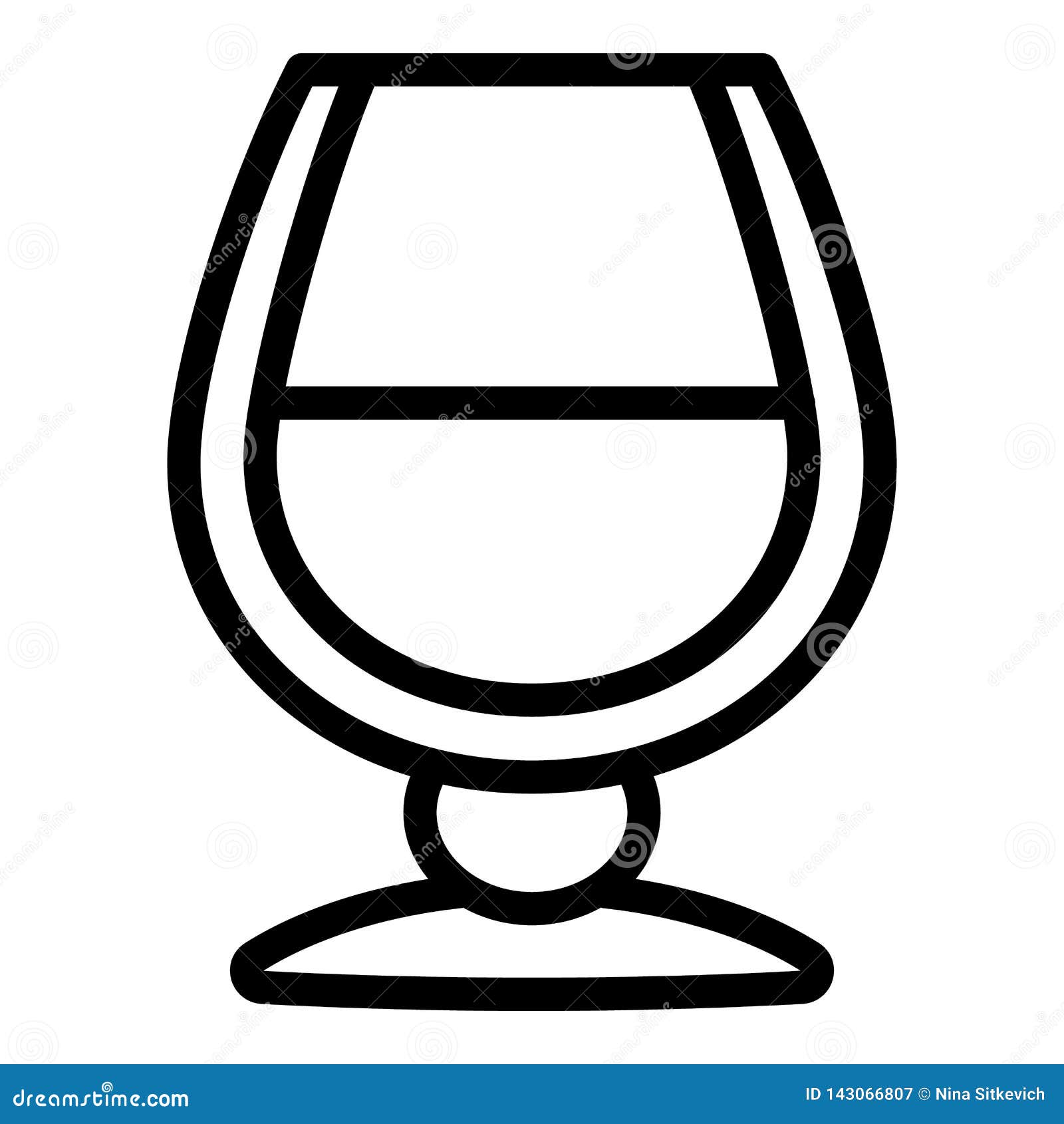 Cognac Glass Icon, Outline Style Stock Vector - Illustration of line ...