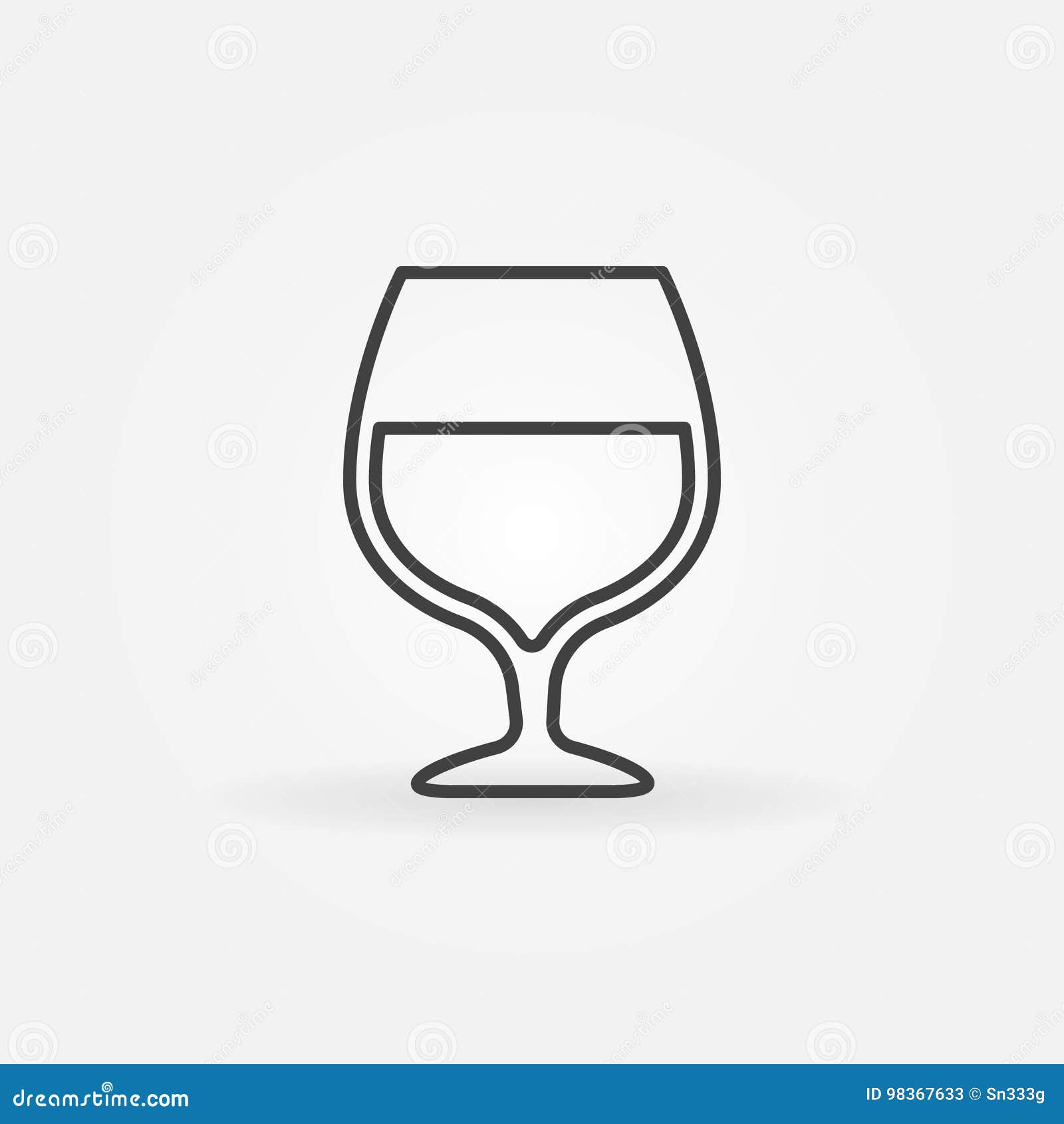 Cognac glass icon stock vector. Illustration of object - 98367633
