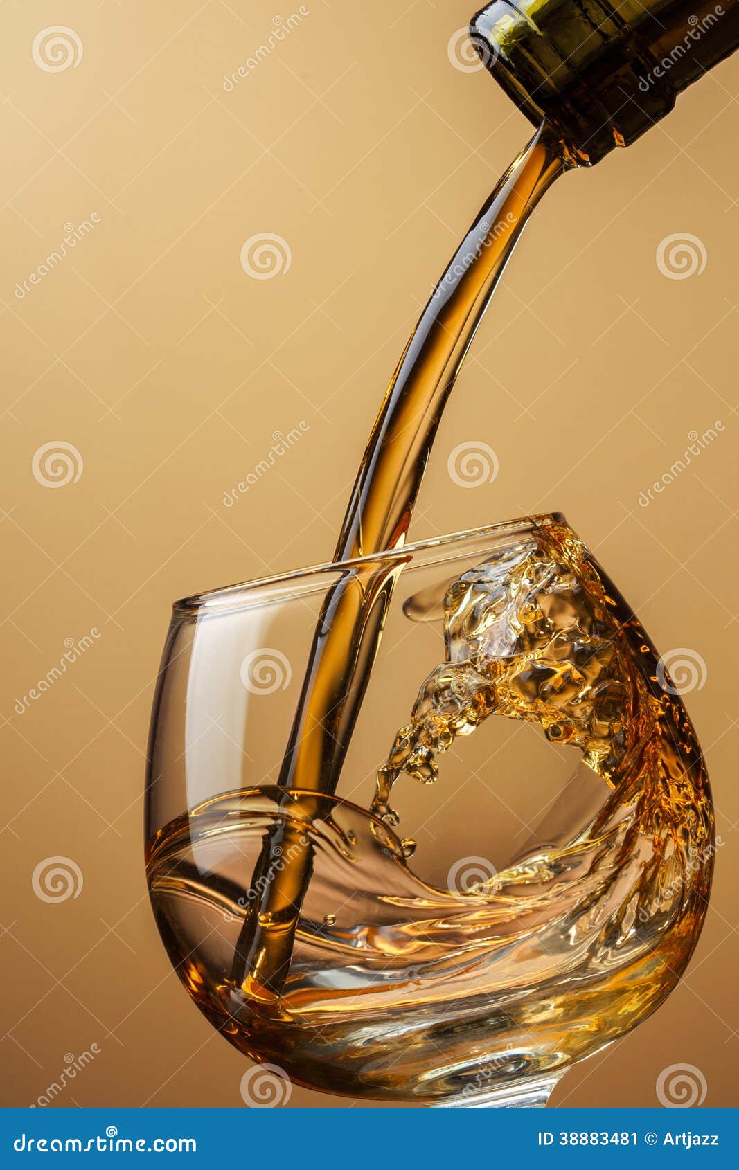 Cognac Pouring from Bottle into Glass Stock Image - Image of bottle ...