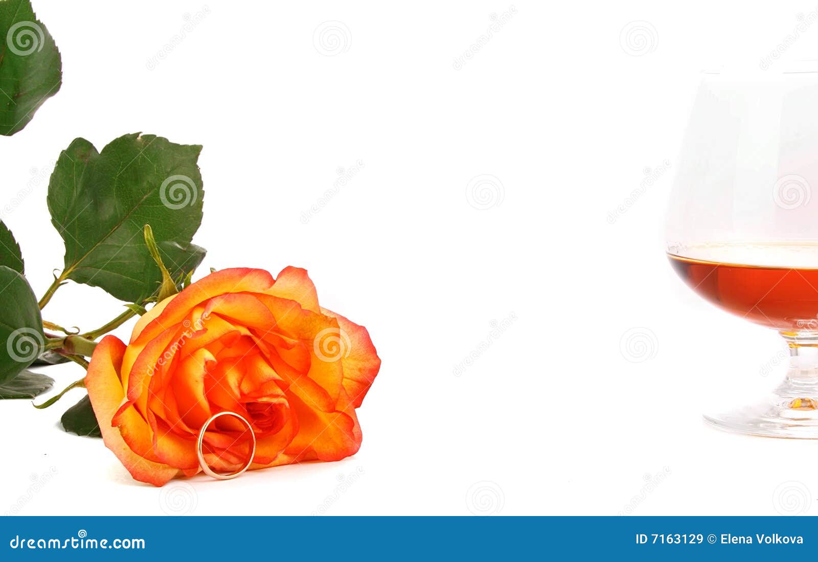Cognac and rose stock image. Image of composition, grade - 7163129