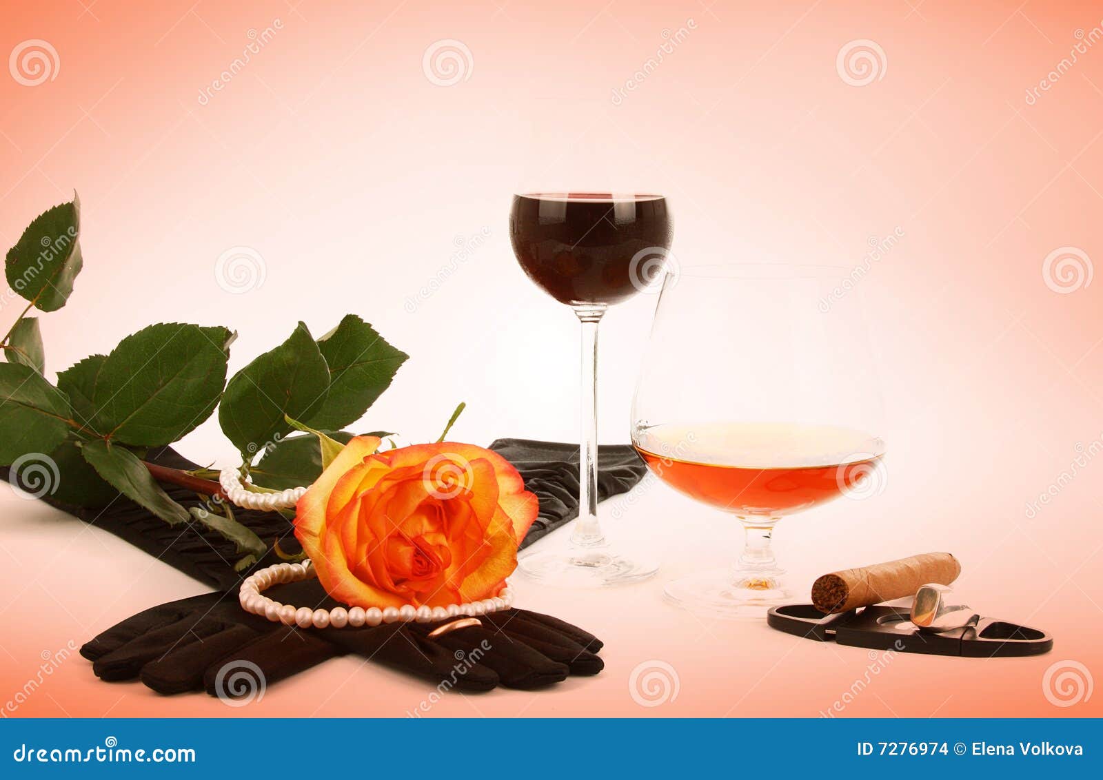 Cognac wine and rose stock photo. Image of rose, ring - 7276974