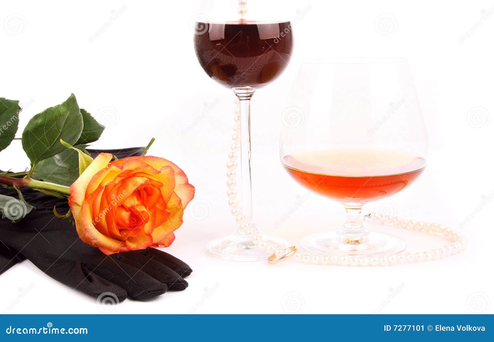Cognac wine and rose stock image. Image of alcohol, glass - 7277101