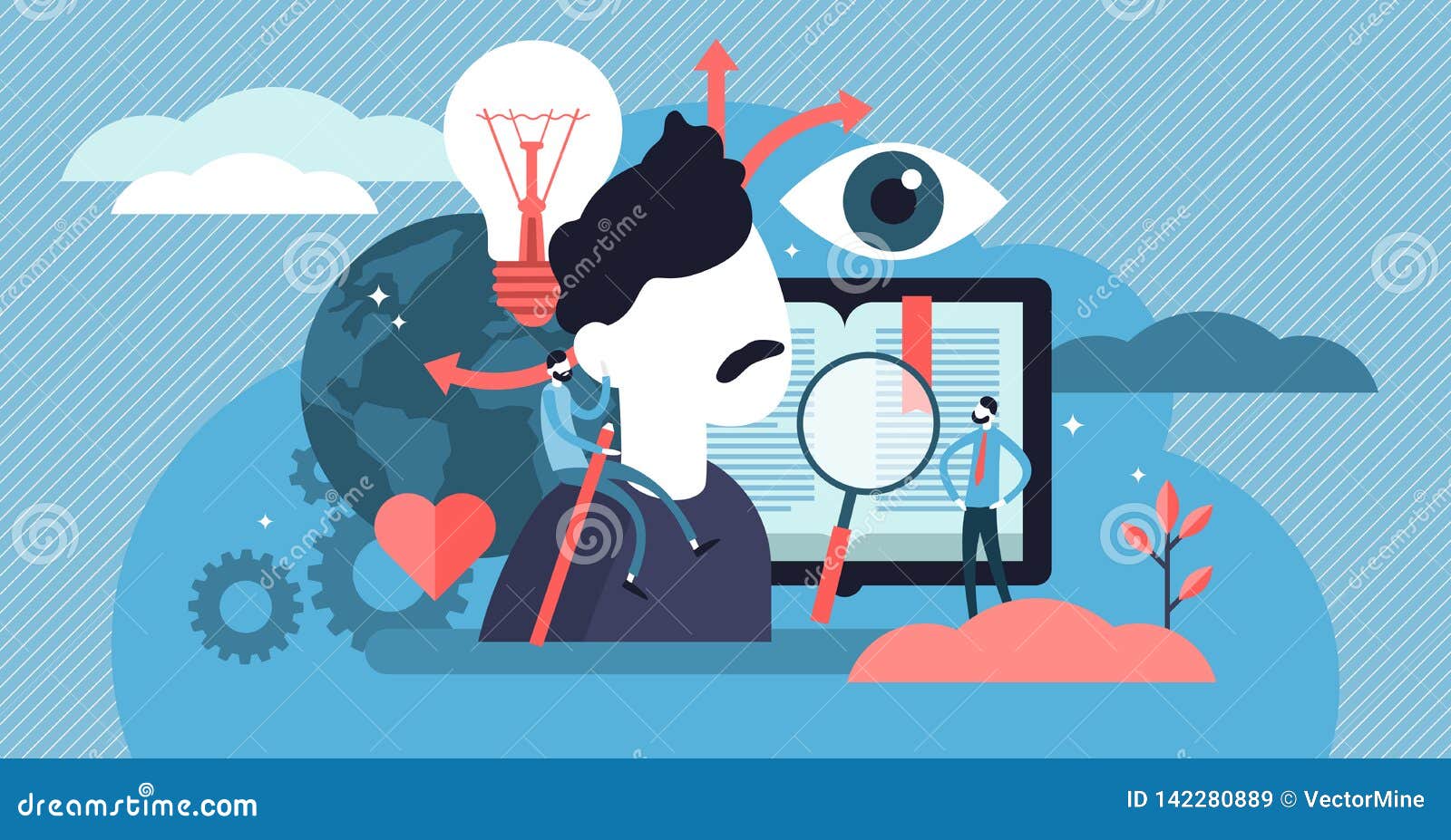 Cognition Vector Illustration. Flat Tiny Mental Learning Royalty-Free ...