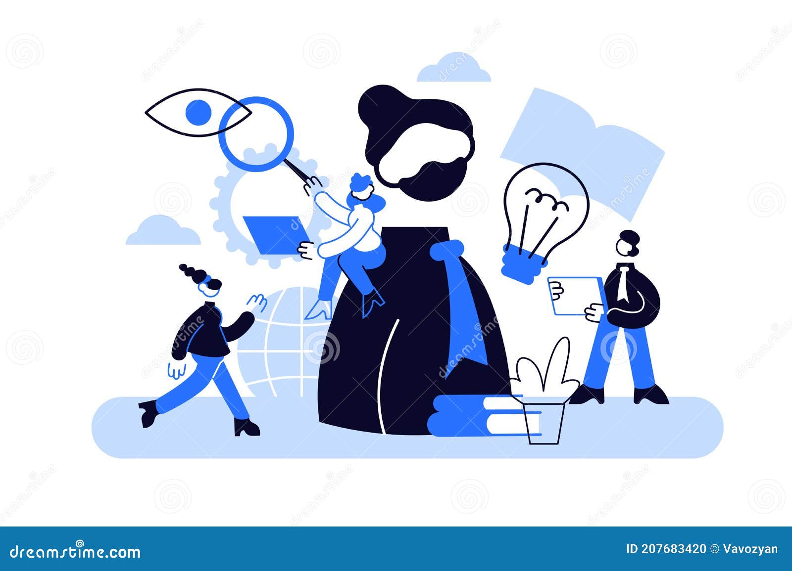 Cognition Vector Illustration. Flat Tiny Mental Learning Stock ...