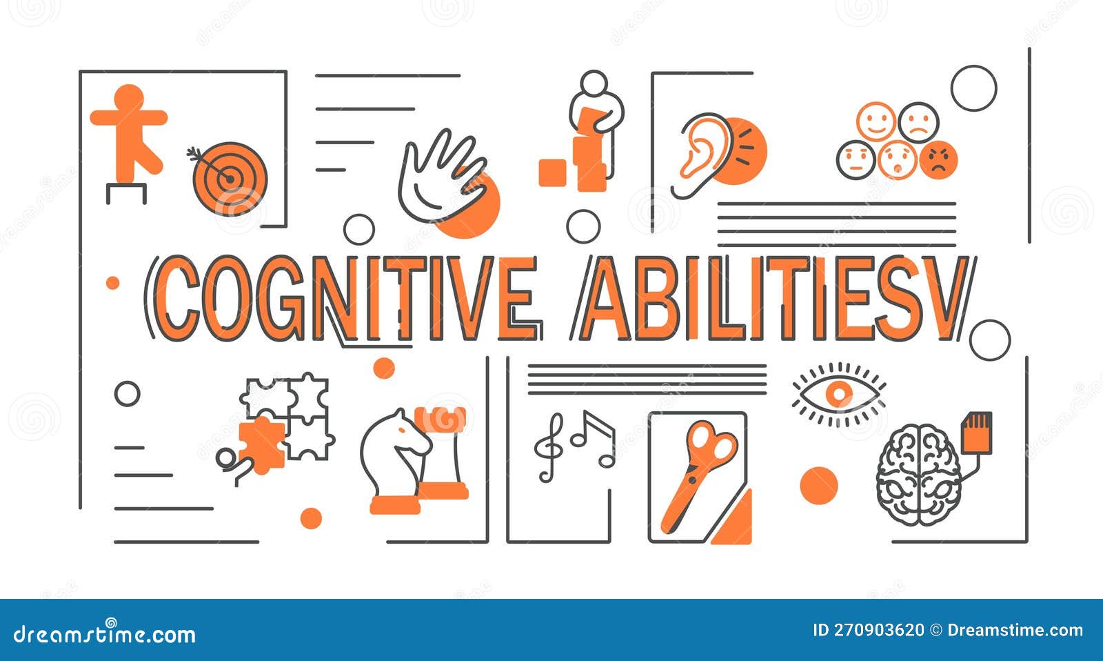 Cognitive abilities banner stock vector. Illustration of career - 270903620