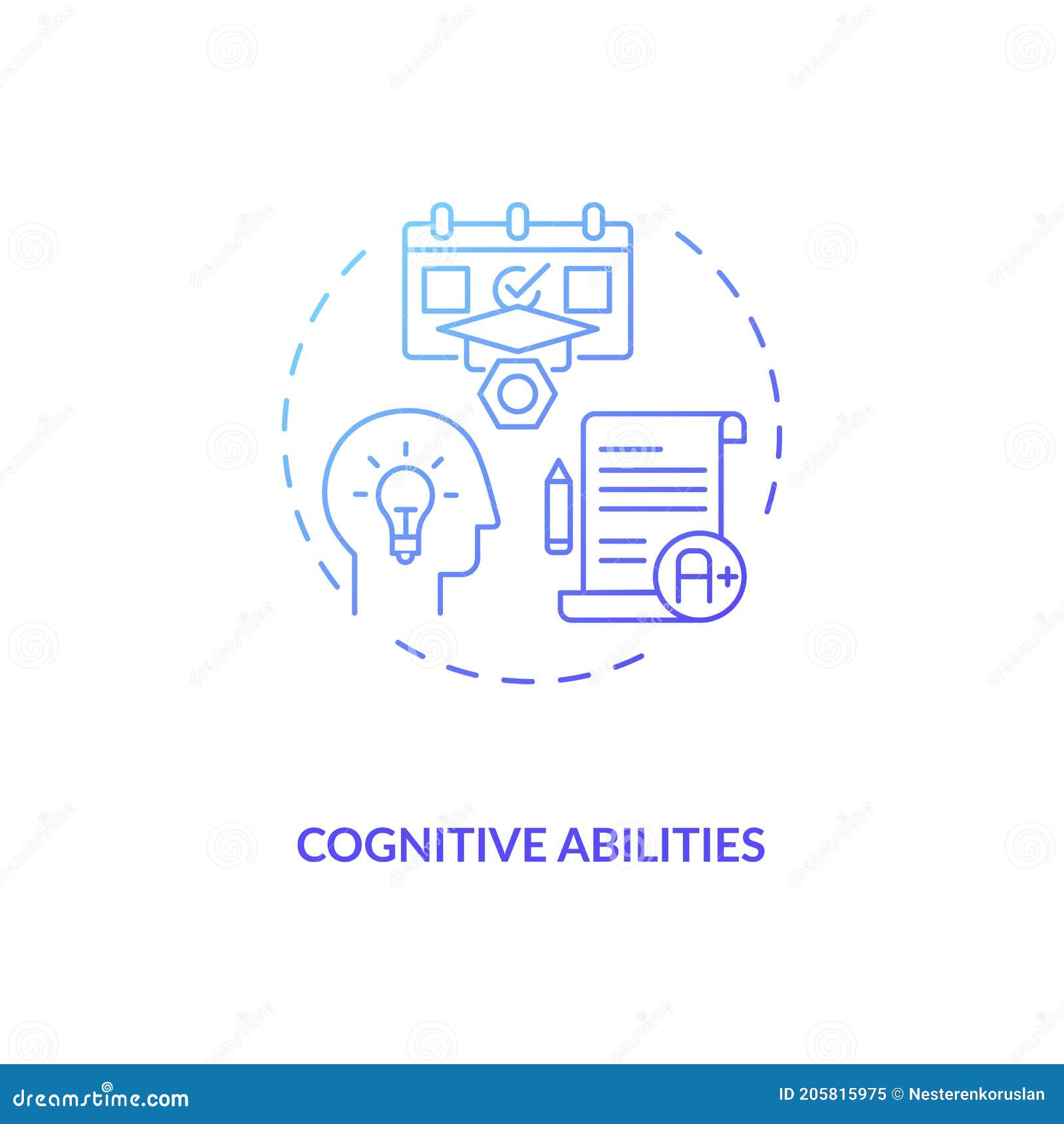 Cognitive Abilities Concept Icon Stock Vector - Illustration of drawing ...