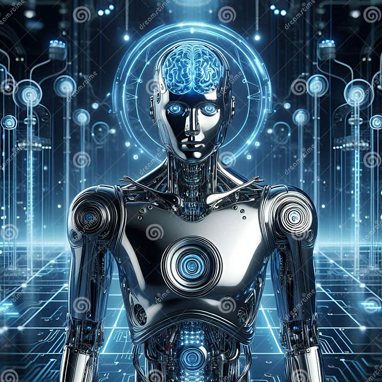 Cognitive AI: Robots with Neural Networks that Understand Humans Stock Illustration ...