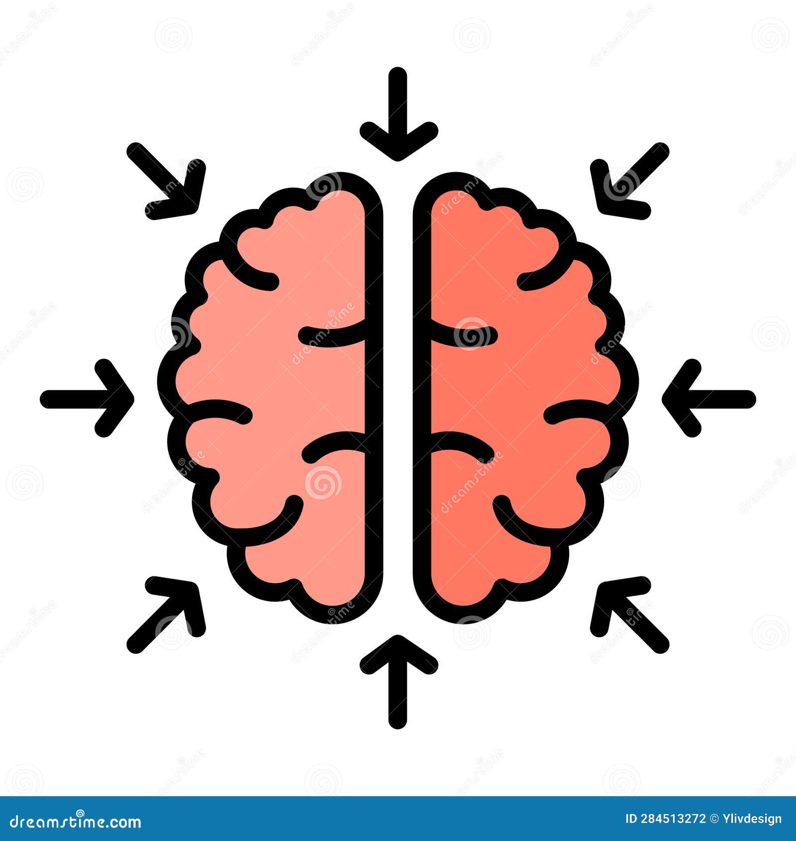 Cognitive Brain Icon Vector Flat Stock Illustration - Illustration of sensory, process: 284513272