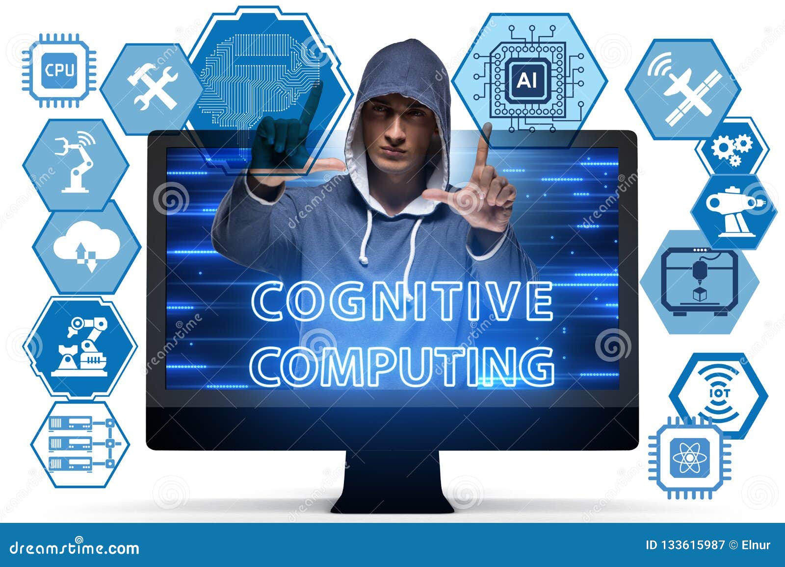 The Cognitive Computing Concept As Modern Technology Stock Image ...