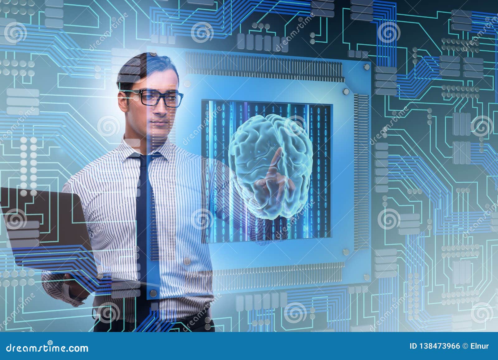 The Cognitive Computing Concept As Modern Technology Stock Photo ...