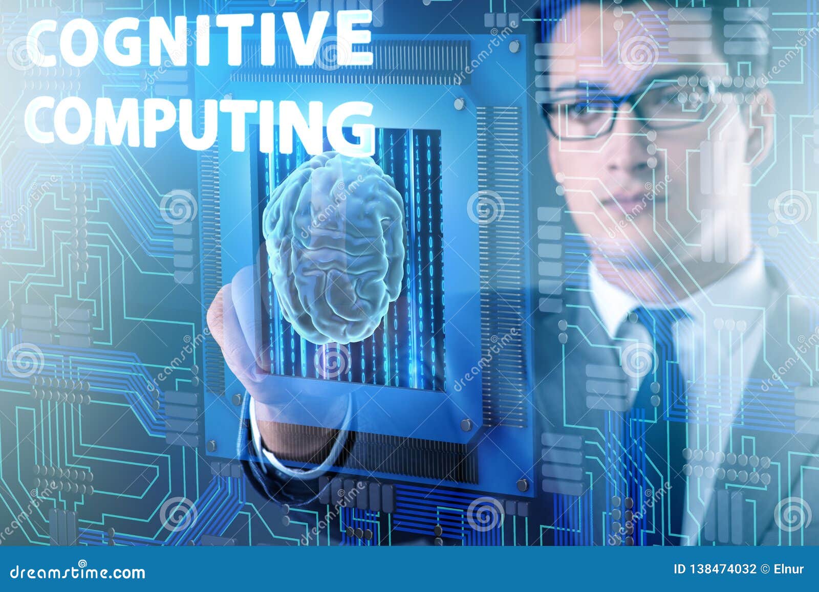 The Cognitive Computing Concept As Modern Technology Stock Photo ...