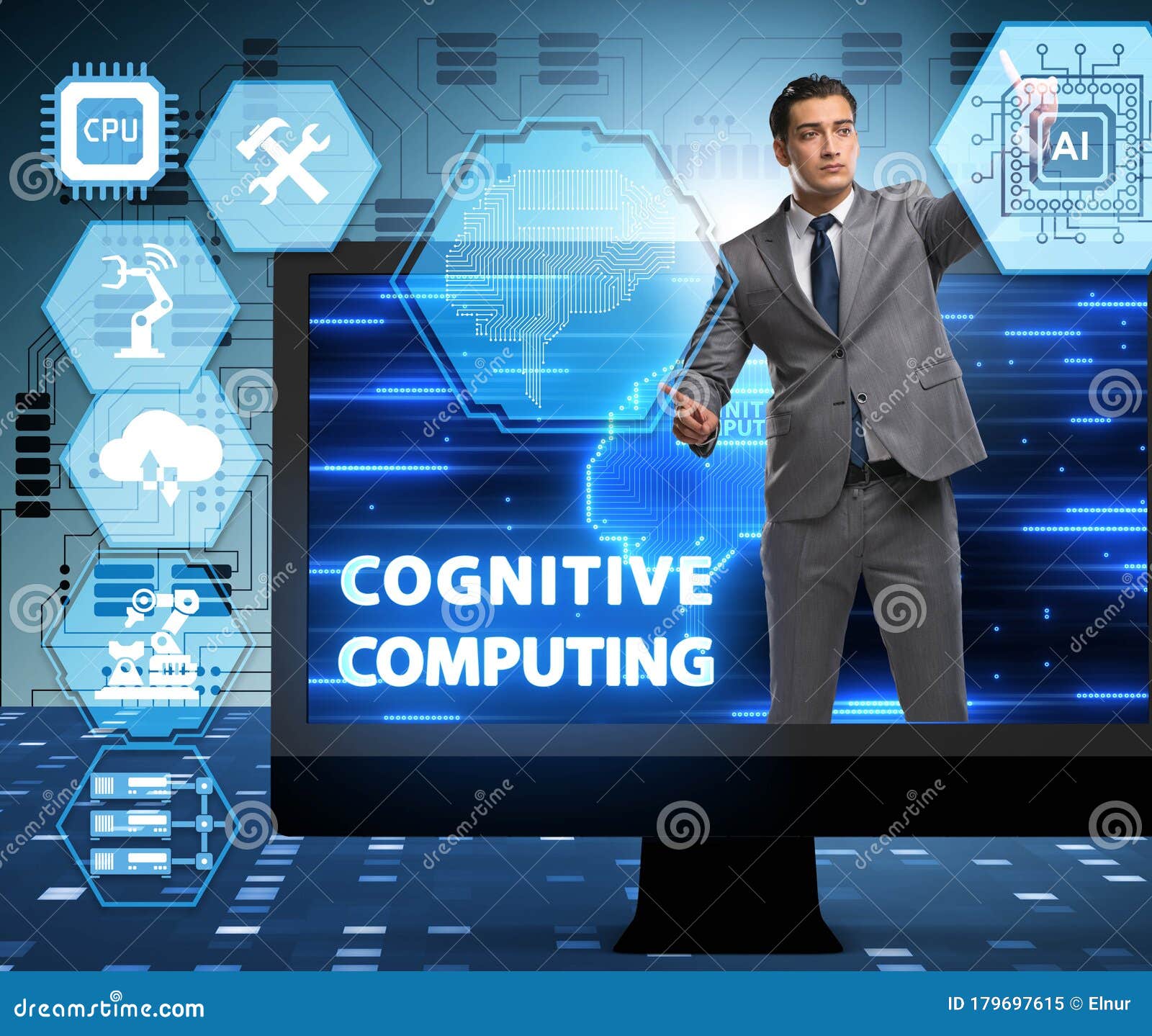 Cognitive Computing Concept As Modern Technology Stock Image - Image of ...