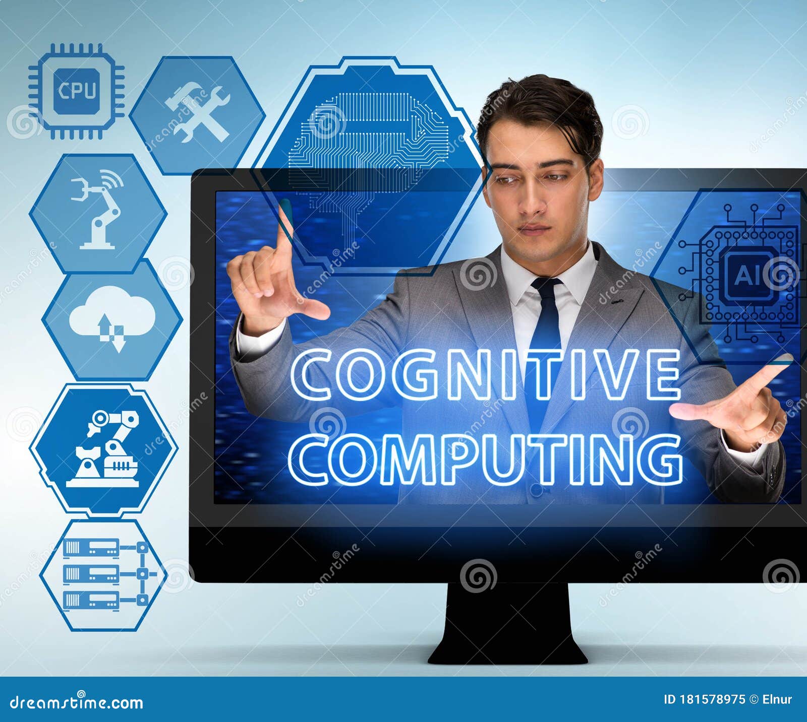 Cognitive Computing Concept As Modern Technology Stock Image - Image of ...