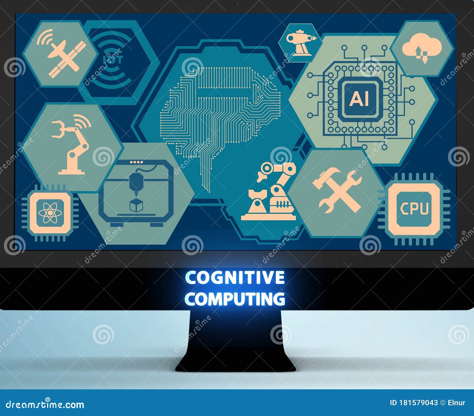 Cognitive Computing Concept As Modern Technology Stock Image - Image of ...