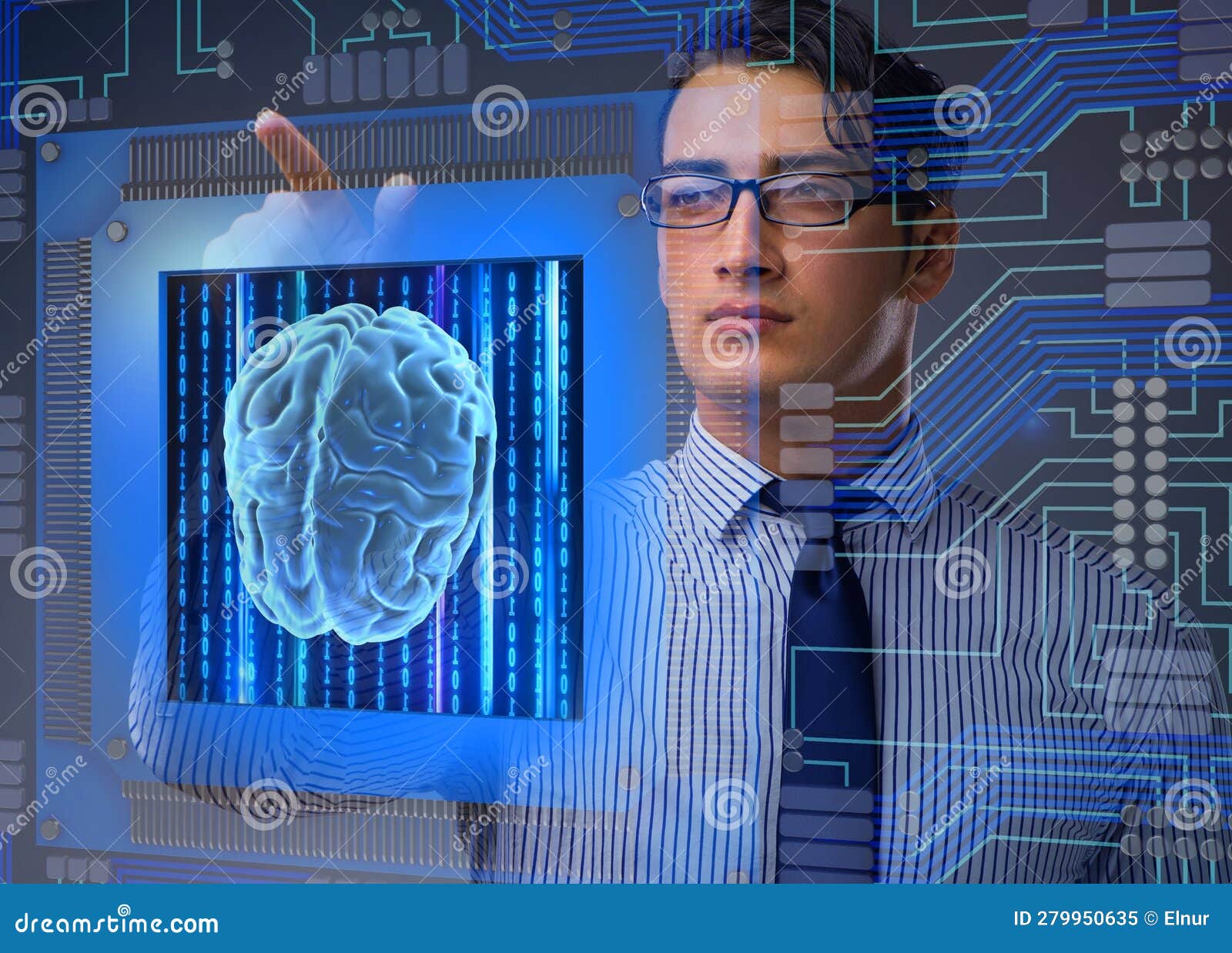 Cognitive Computing Concept As Modern Technology Stock Image - Image of ...