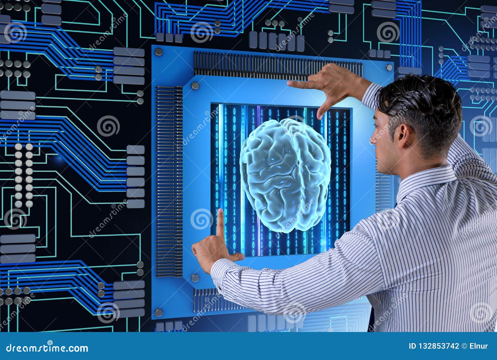 The Cognitive Computing Concept As Modern Technology Stock Photo ...