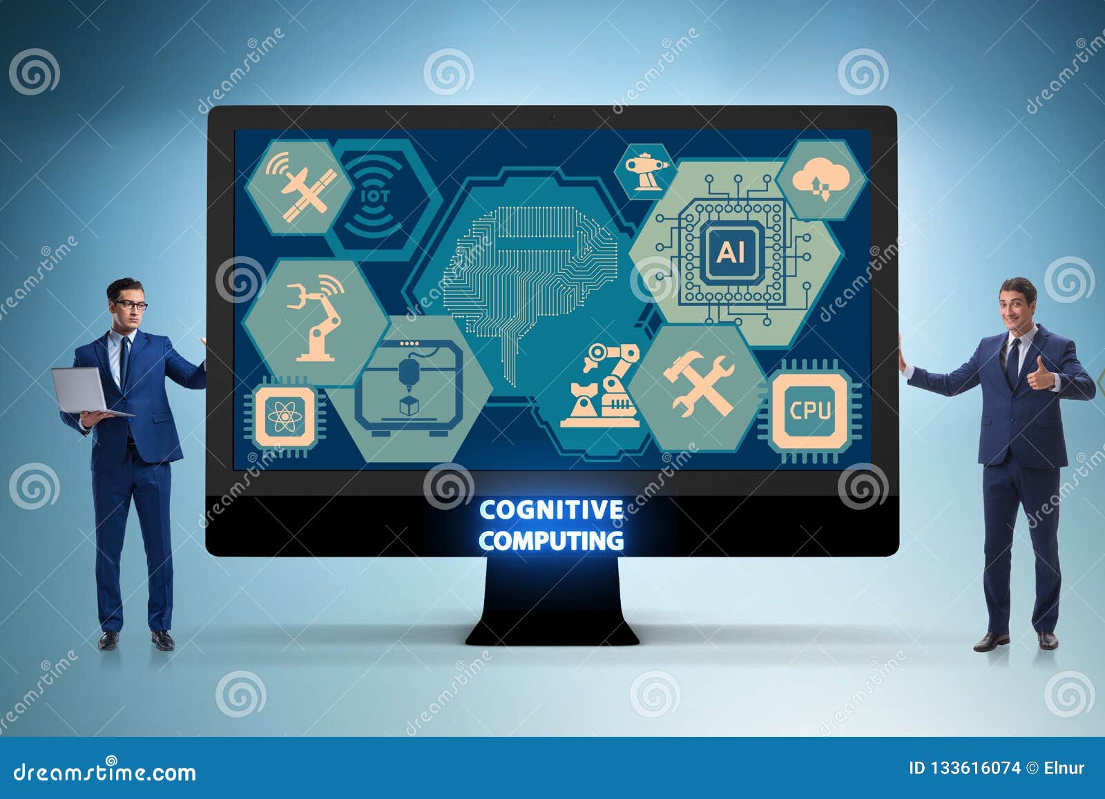 The Cognitive Computing Concept As Modern Technology Stock Photo ...