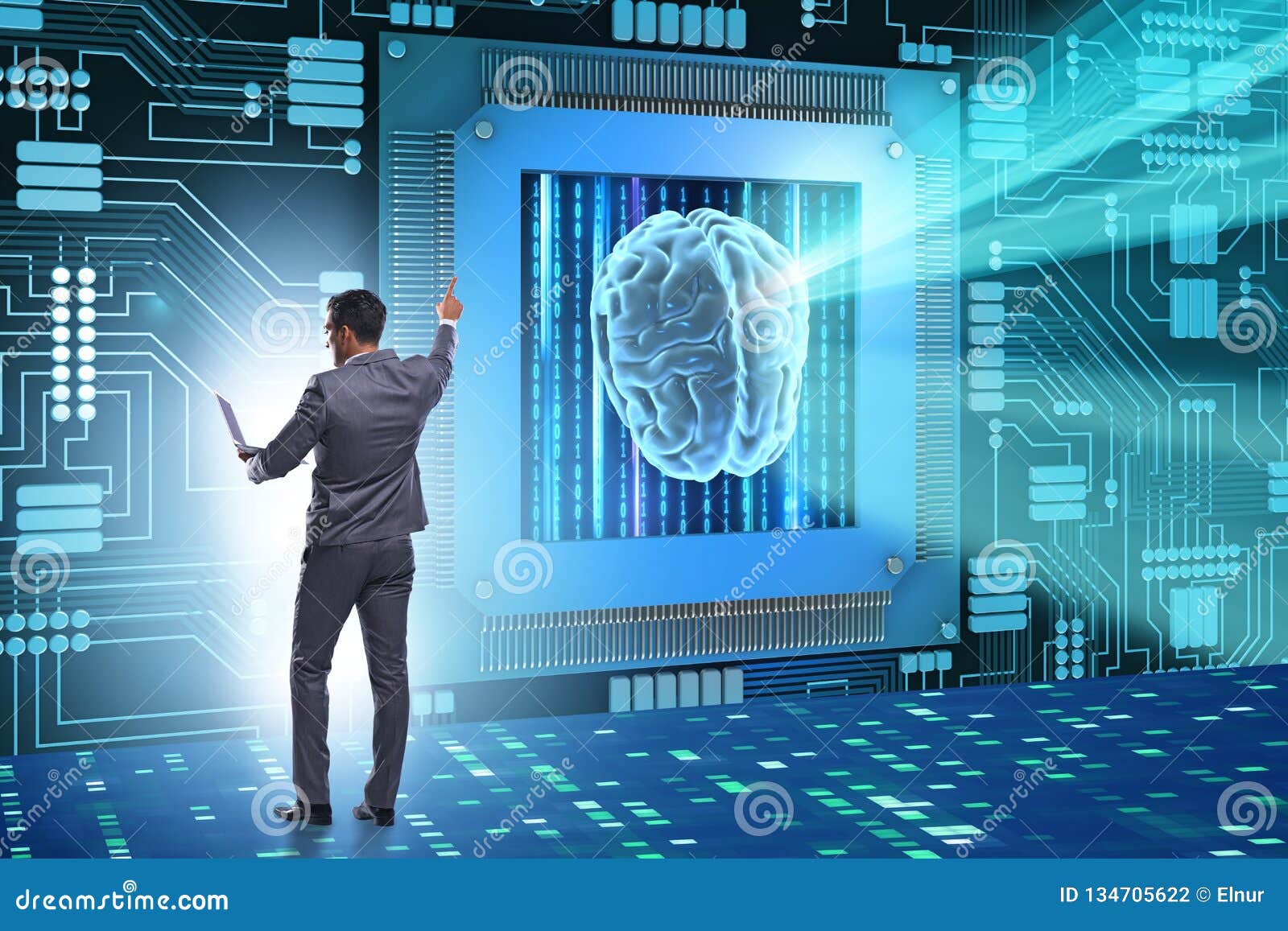 The Cognitive Computing Concept As Modern Technology Stock Photo ...