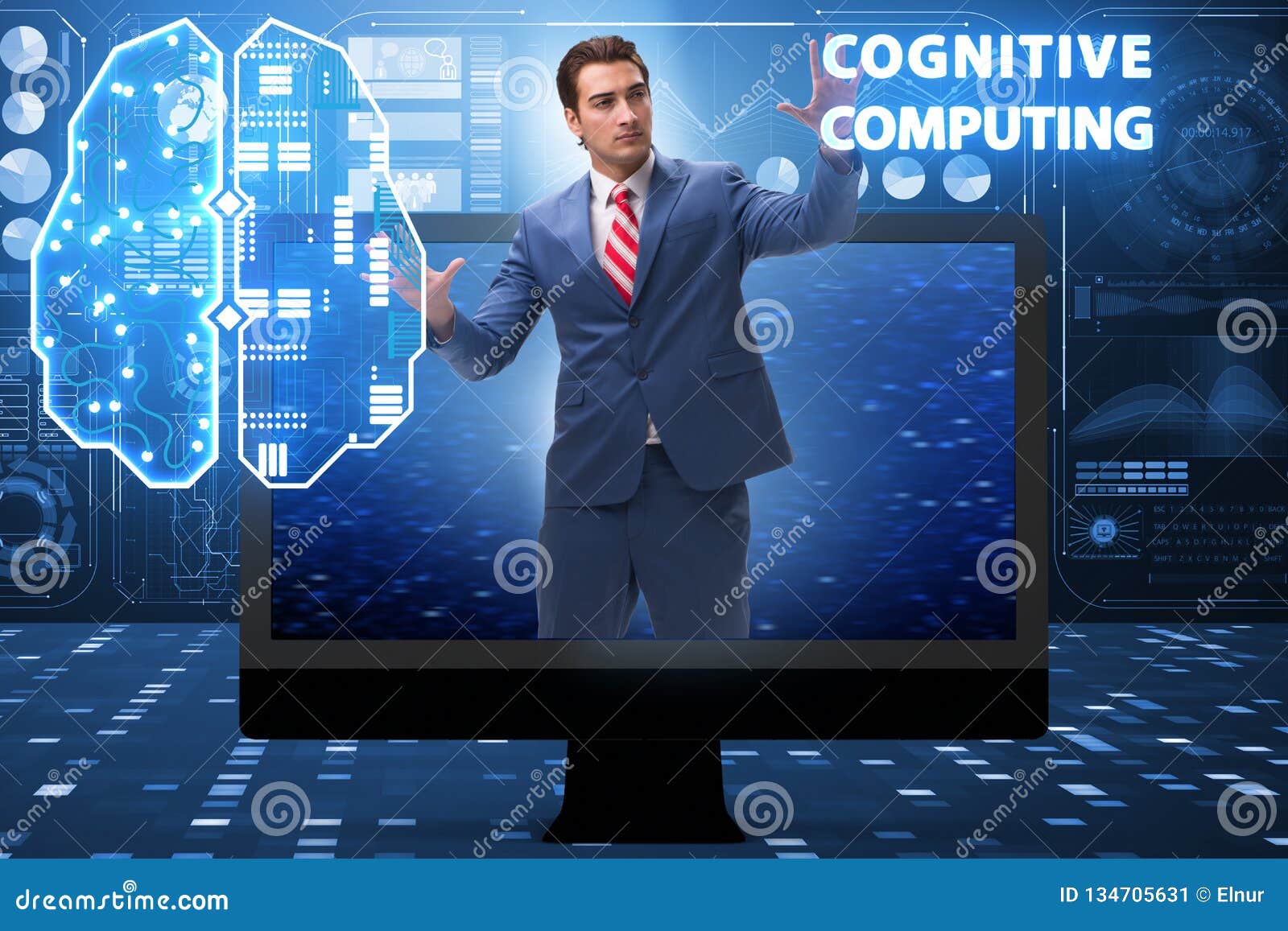 The Cognitive Computing Concept As Modern Technology Stock Image ...