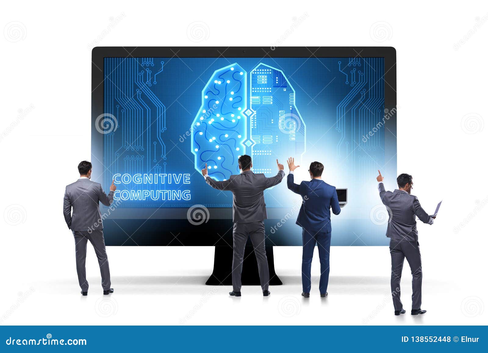 The Cognitive Computing Concept As Modern Technology Stock Illustration ...