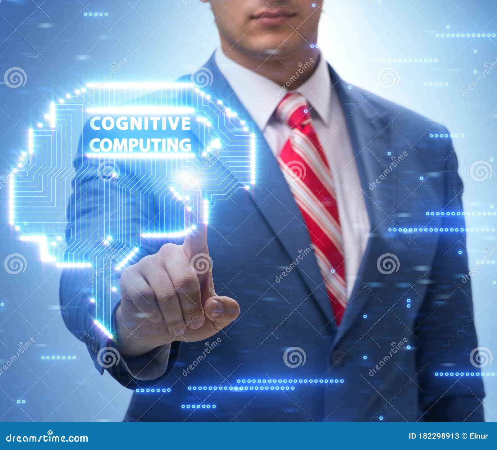 Cognitive Computing Concept As Modern Technology Stock Illustration ...