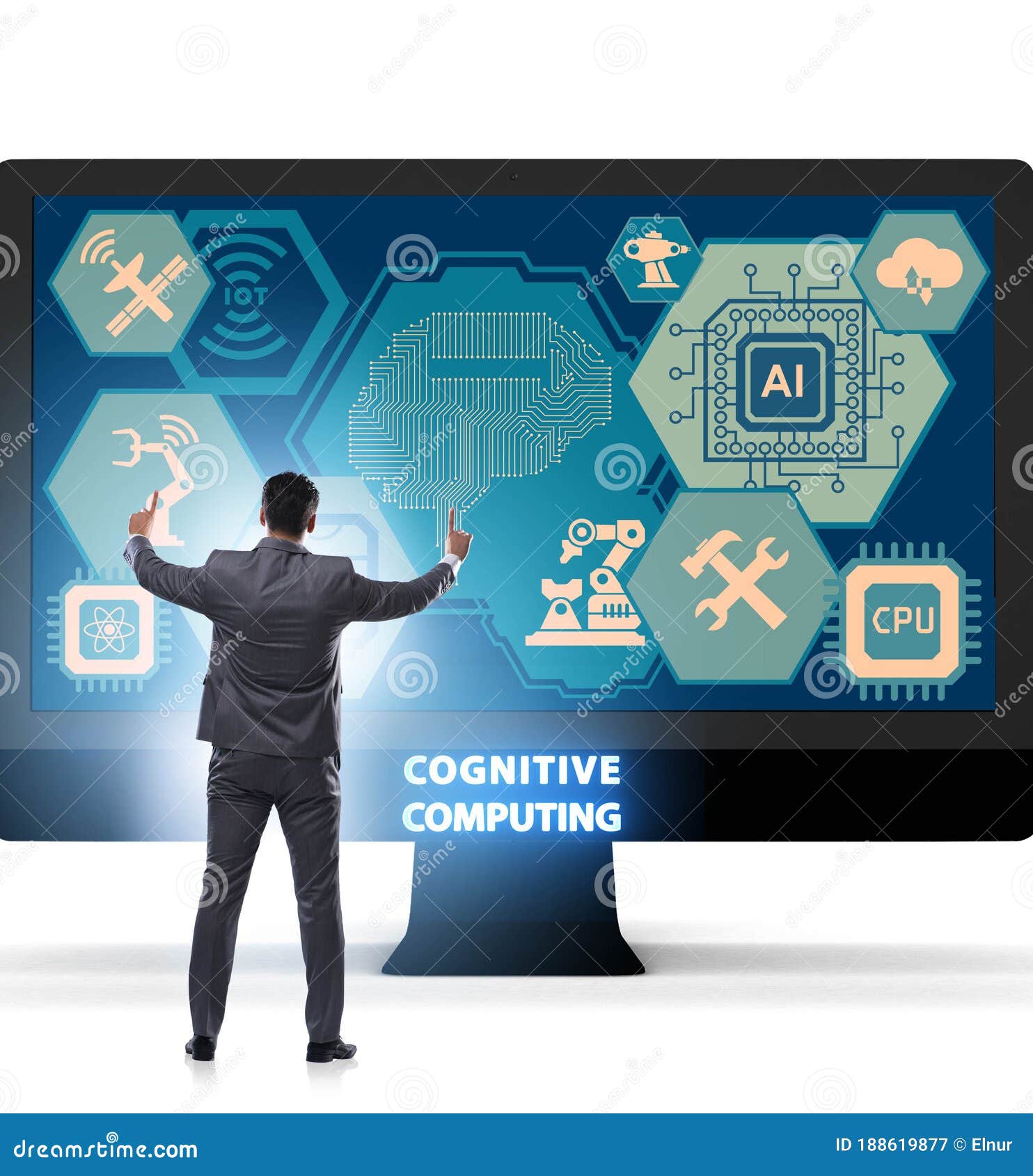 Cognitive Computing Concept As Modern Technology Stock Image - Image of ...