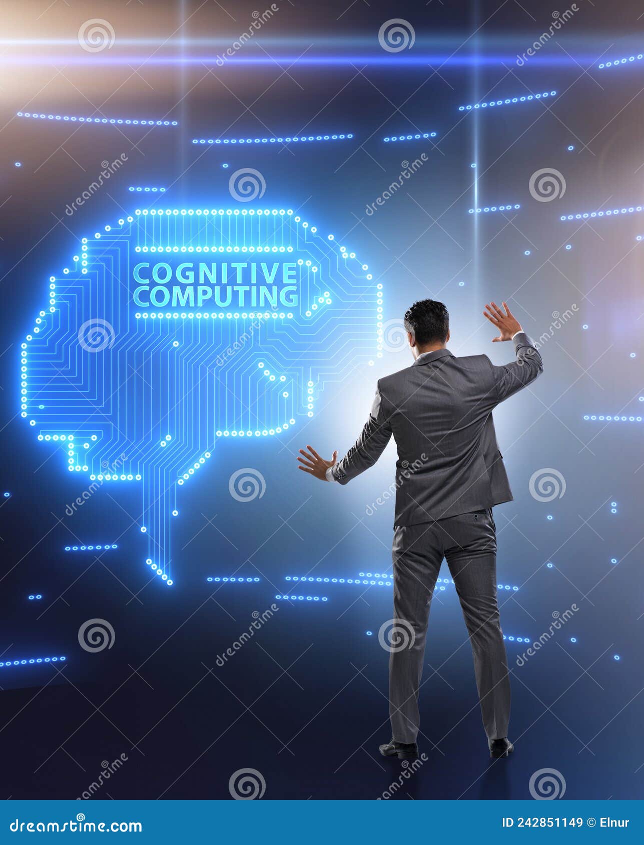 The Cognitive Computing Concept As Modern Technology Stock Image ...