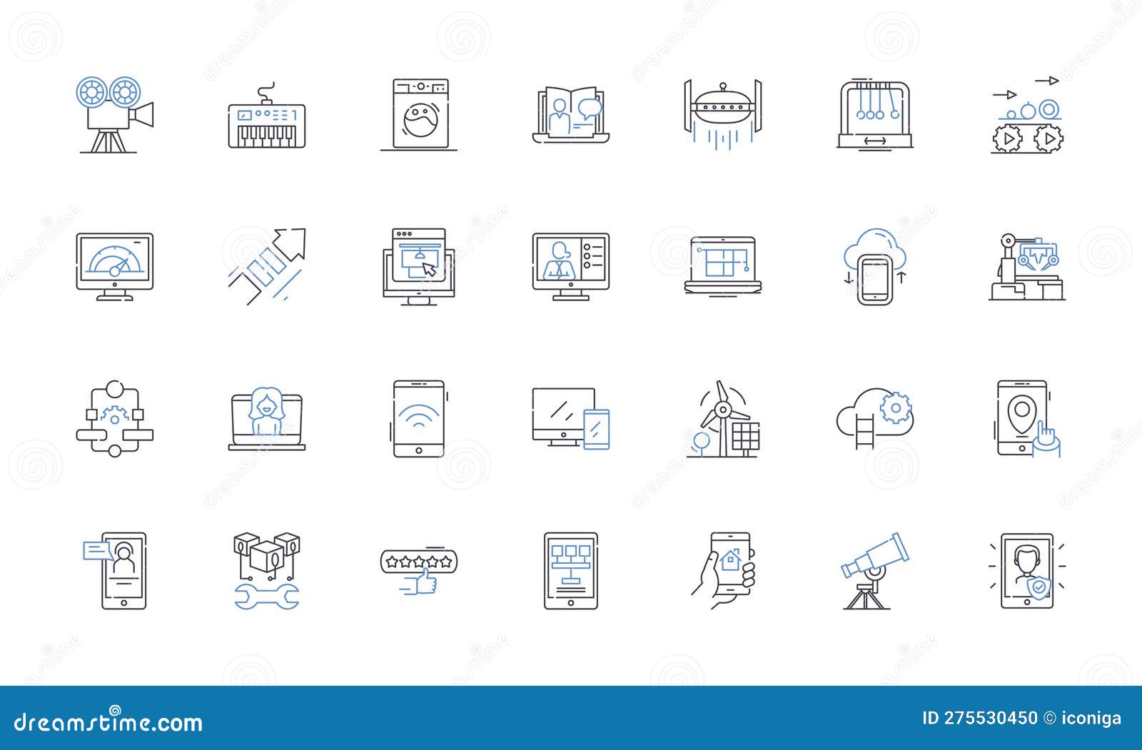 Cognitive Computing Line Icons Collection. Artificial, Intelligence ...