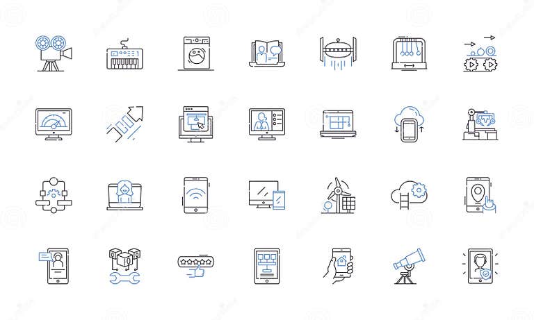 Cognitive Computing Line Icons Collection. Artificial, Intelligence ...