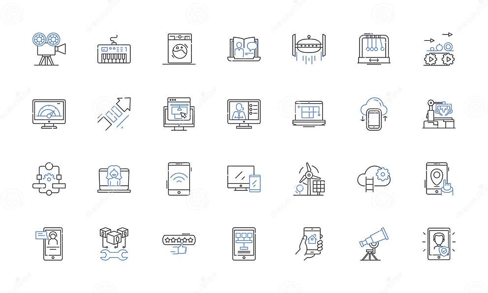 Cognitive Computing Line Icons Collection. Artificial, Intelligence, Learning, Perception ...
