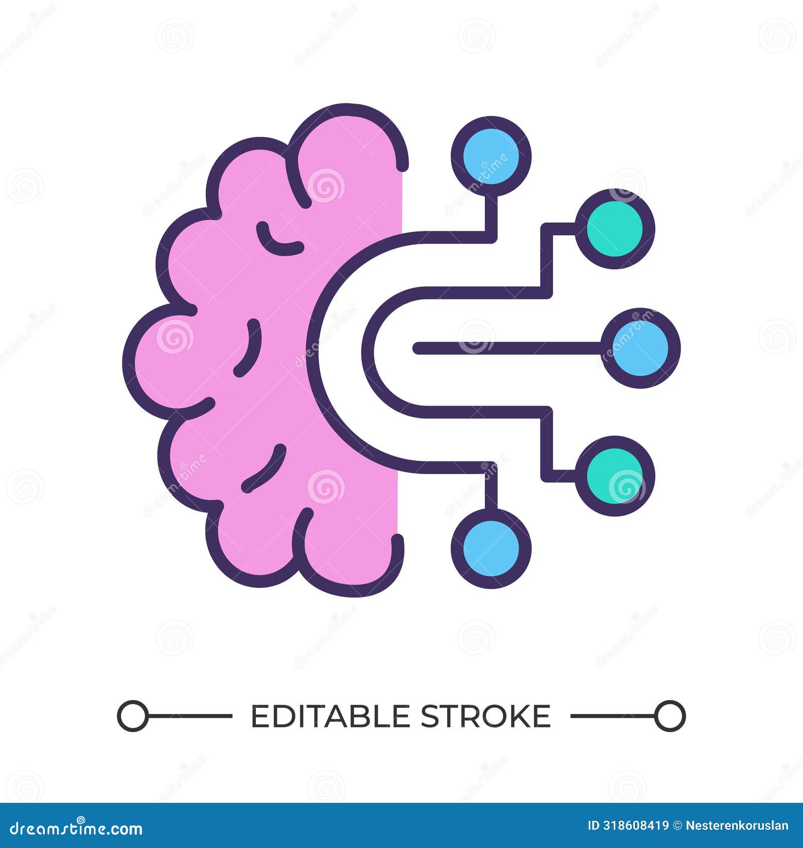 Cognitive Computing RGB Color Icon Stock Illustration - Illustration of ...