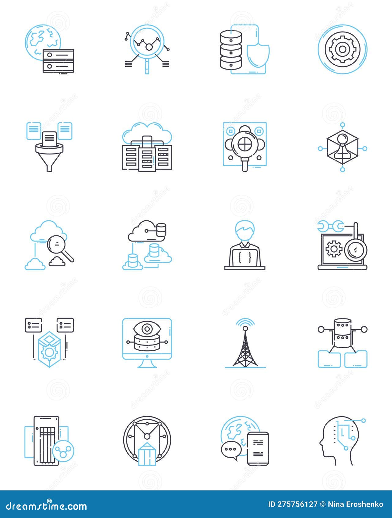 Cognitive Content Linear Icons Set. Memory, Perception, Reasoning ... Cognitive Content Linear Icons Set. Memory, Perception, Reasoning ...