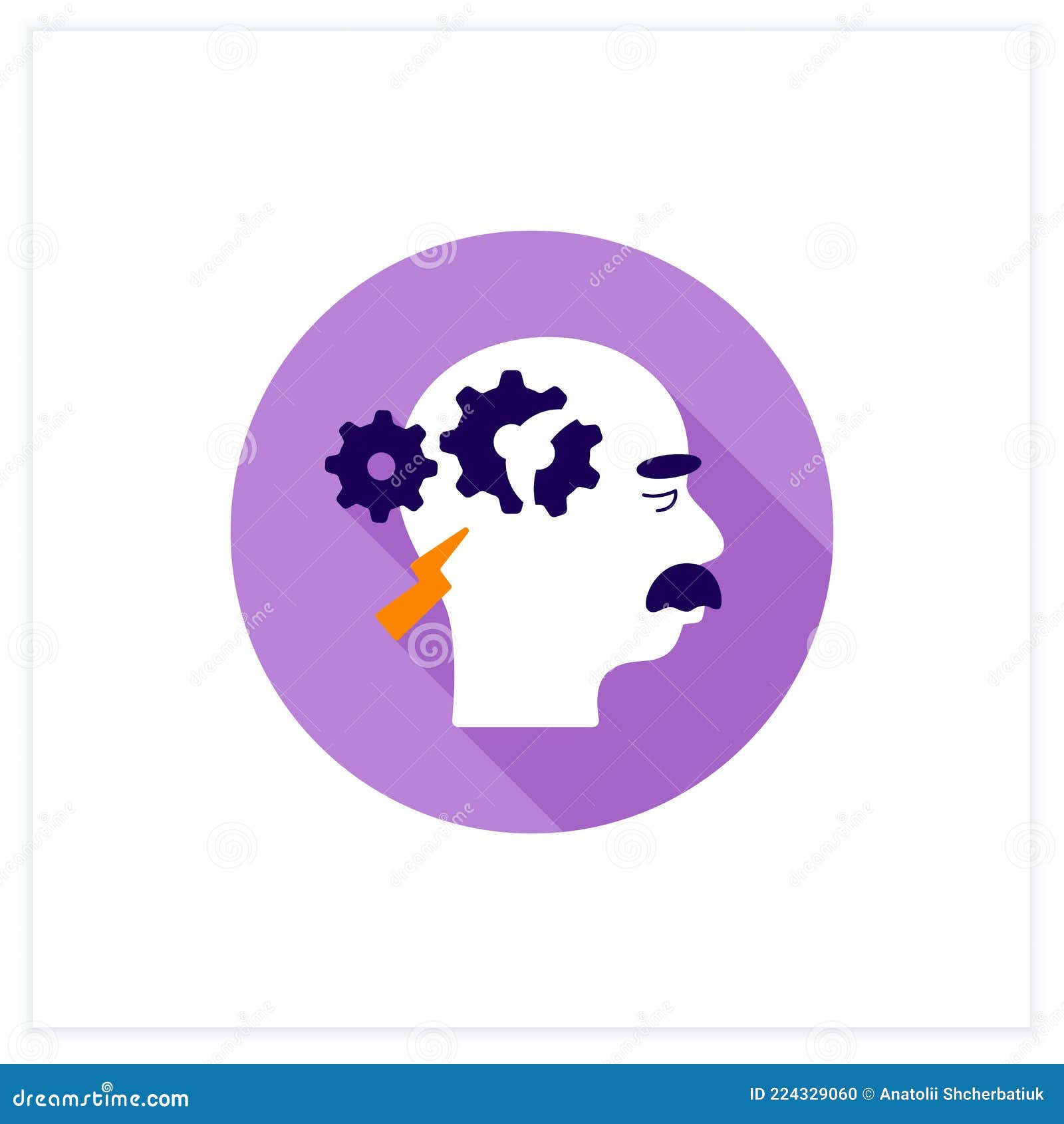 Cognitive Deficits Flat Icon Stock Vector - Illustration of judgment ...
