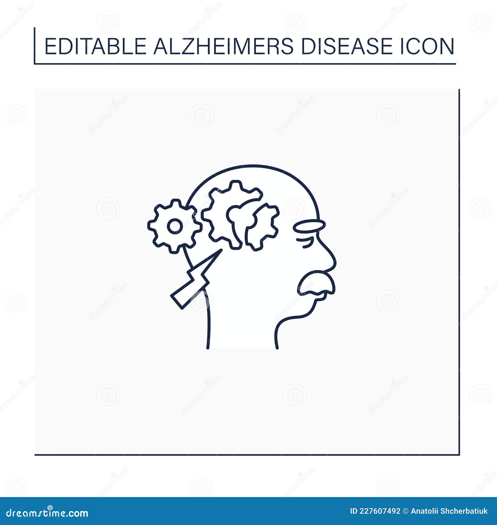 Cognitive Deficits Line Icon Stock Vector - Illustration of memory ...
