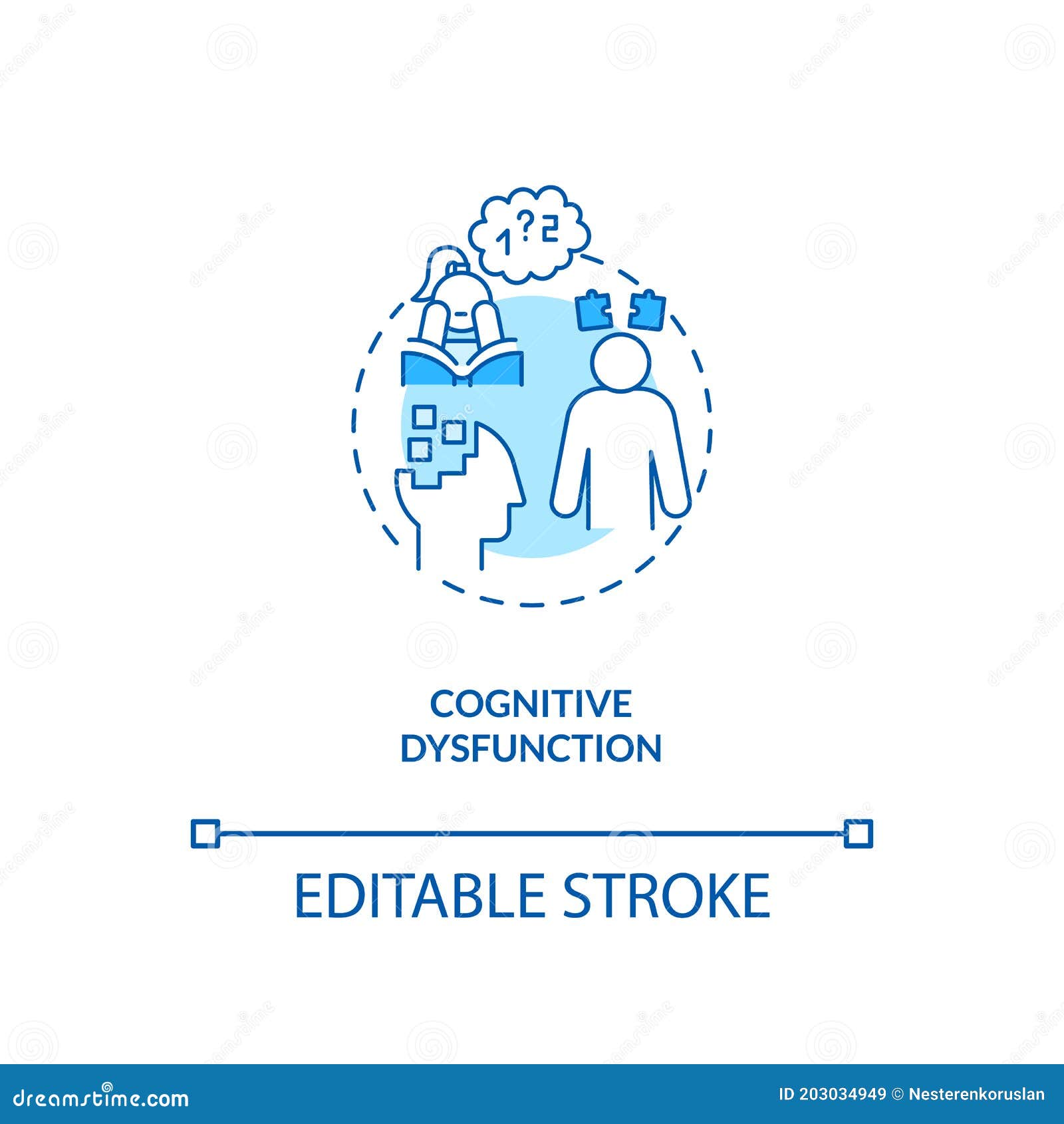 Cognitive Dysfunction Concept Icon Stock Vector - Illustration of ...