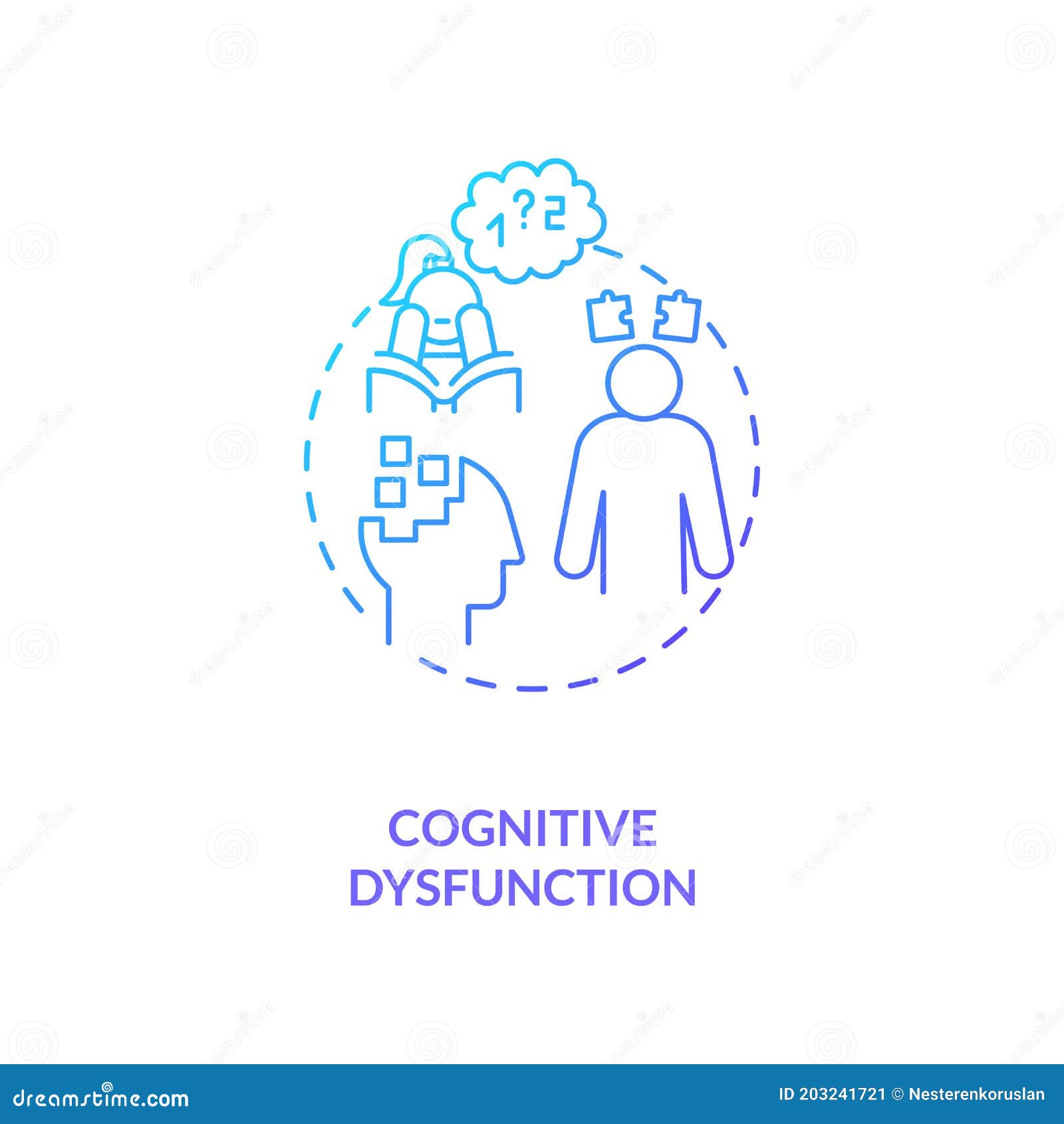 Cognitive Dysfunction Concept Icon Stock Vector - Illustration of idea ...