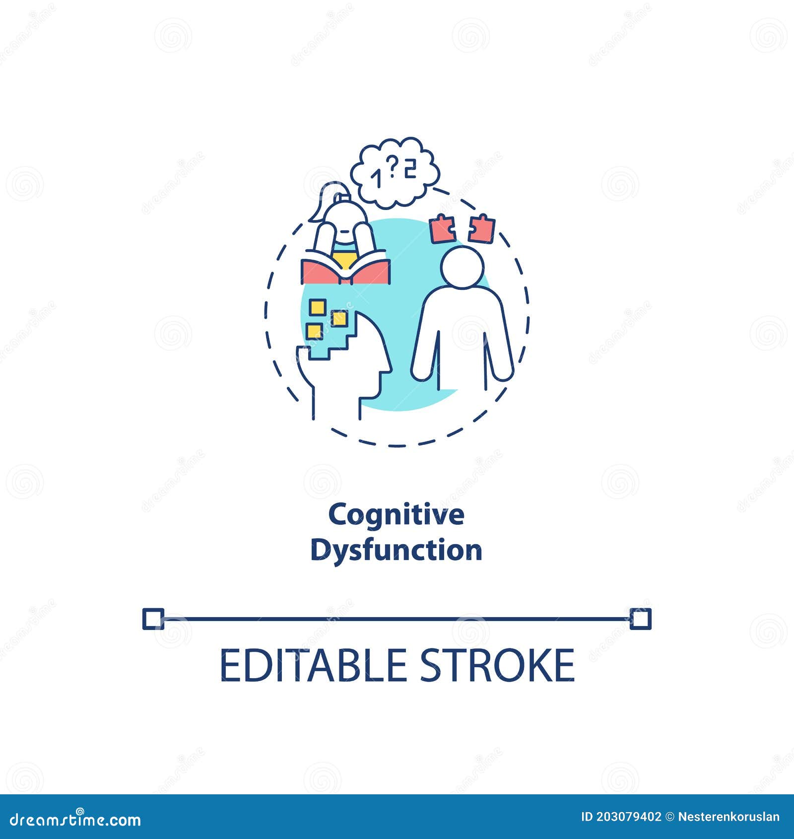 Cognitive Dysfunction Concept Icon Cartoon Vector | CartoonDealer.com ...