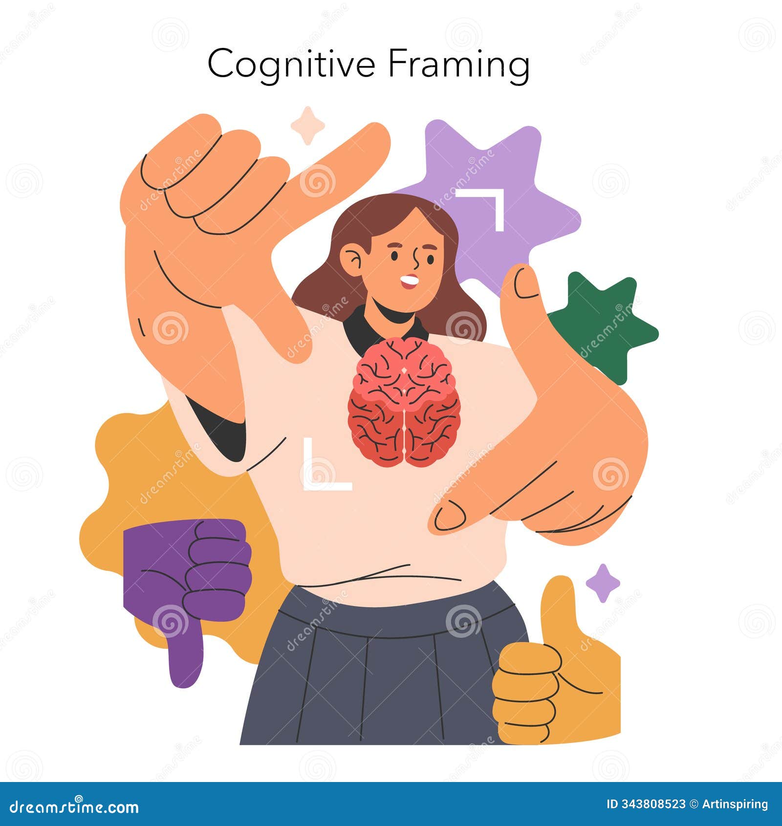Cognitive Framing. Flat Vector Illustration Stock Vector - Illustration ...
