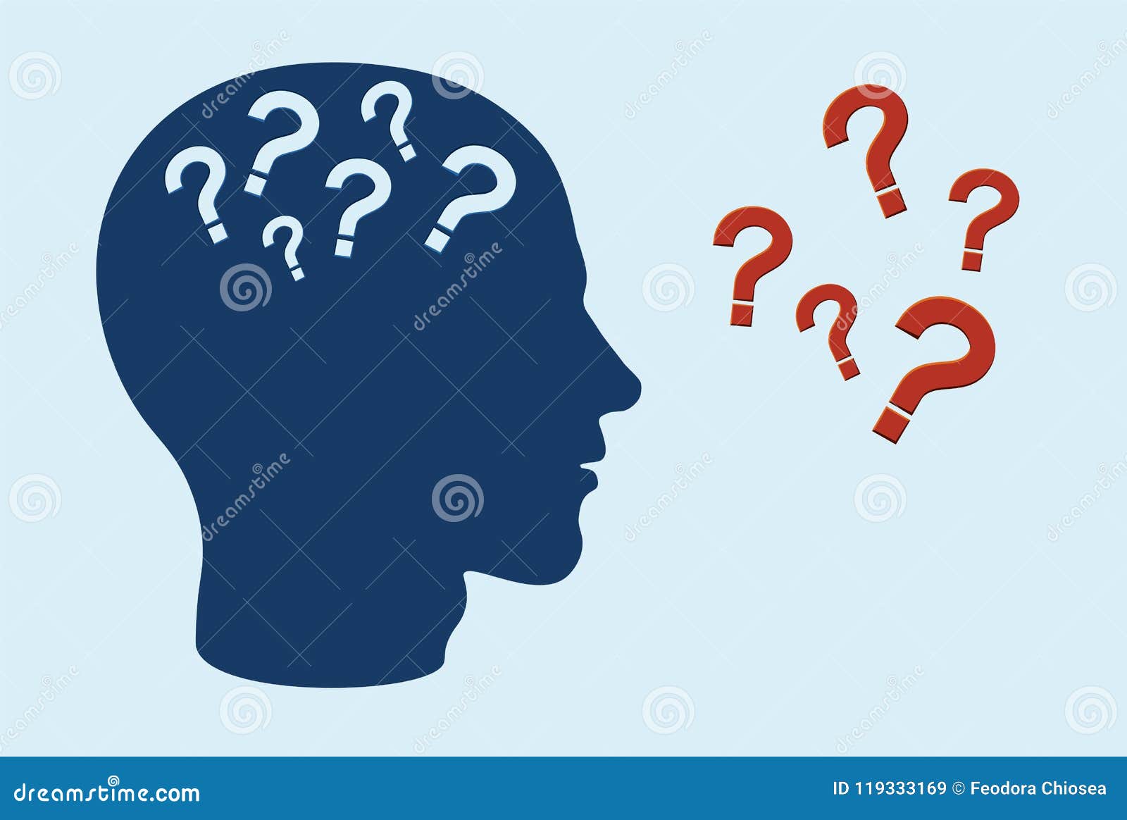 Cognitive Function Impairment Concept. Side Profile Of Human Head With ...