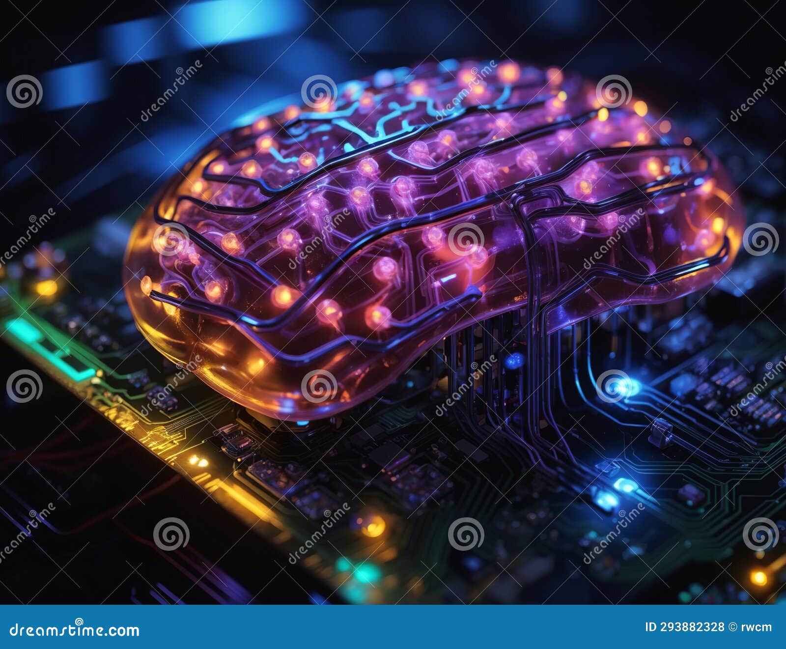Cognitive Fusion, AI Microprocessors and the Human Mind Stock ...