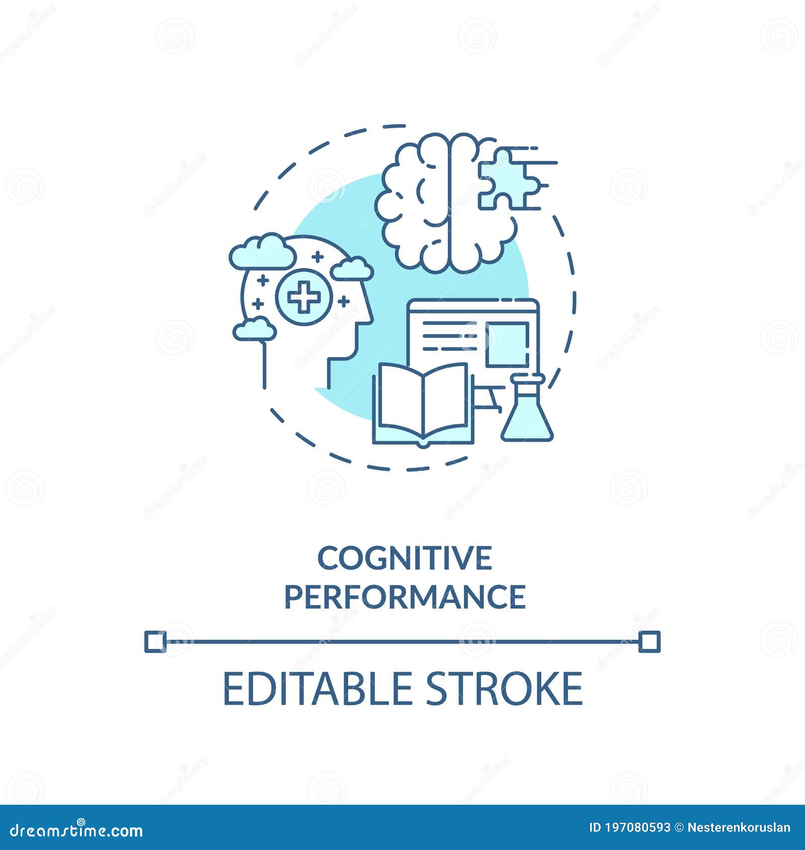Cognitive Performance Concept Icon Stock Vector - Illustration of ...